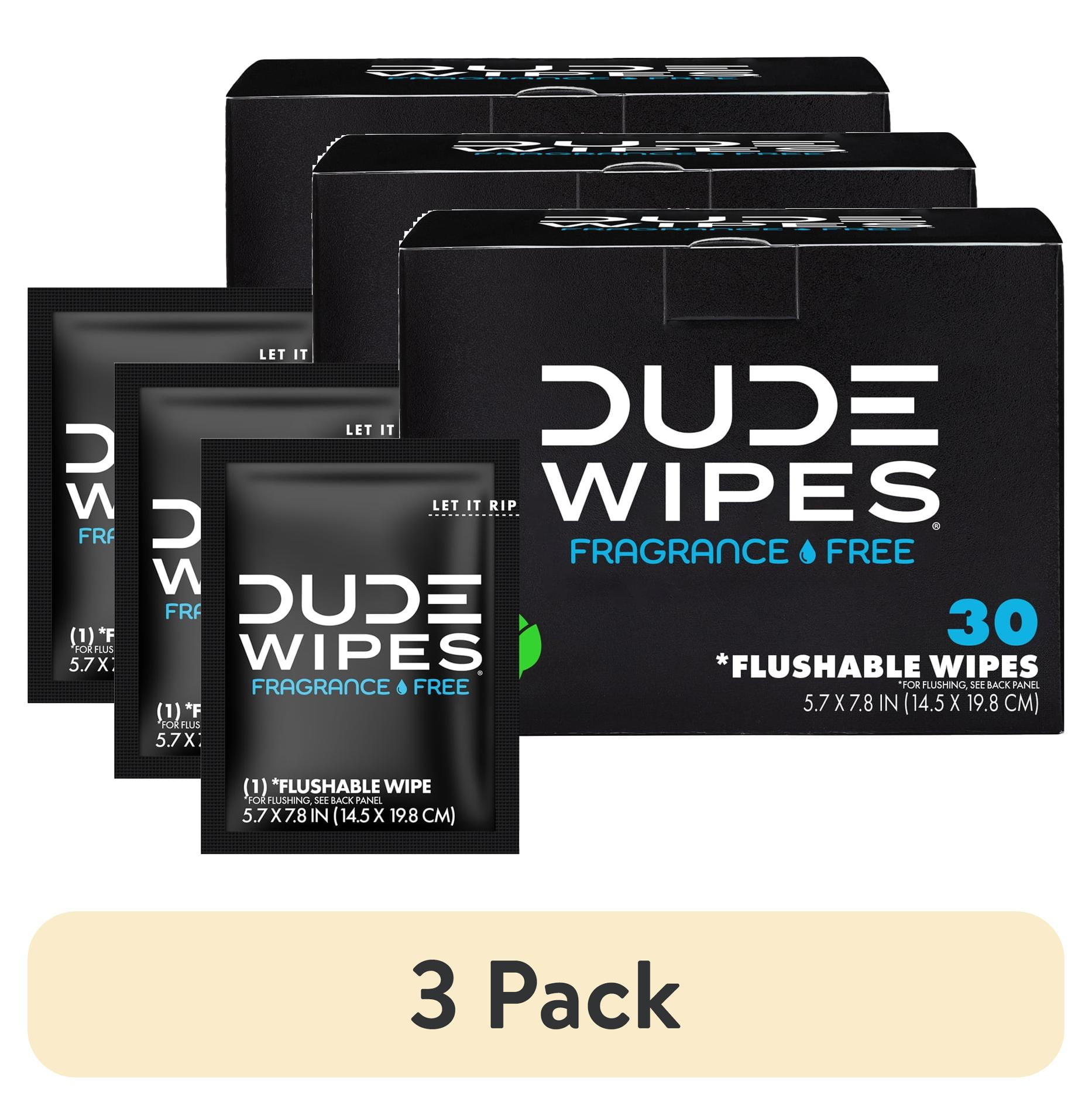 (3 pack) DUDE Wipes Flushable Wipes, XL On-The-Go Wet Wipes, Unscented ...
