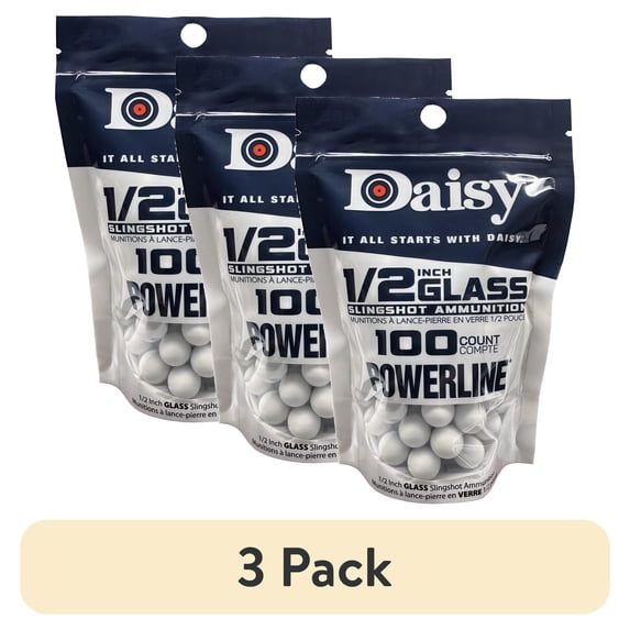 (3 pack) Daisy Powerline 1/2" Glass Sling Shot Ammo 100 Count - Walmart.com