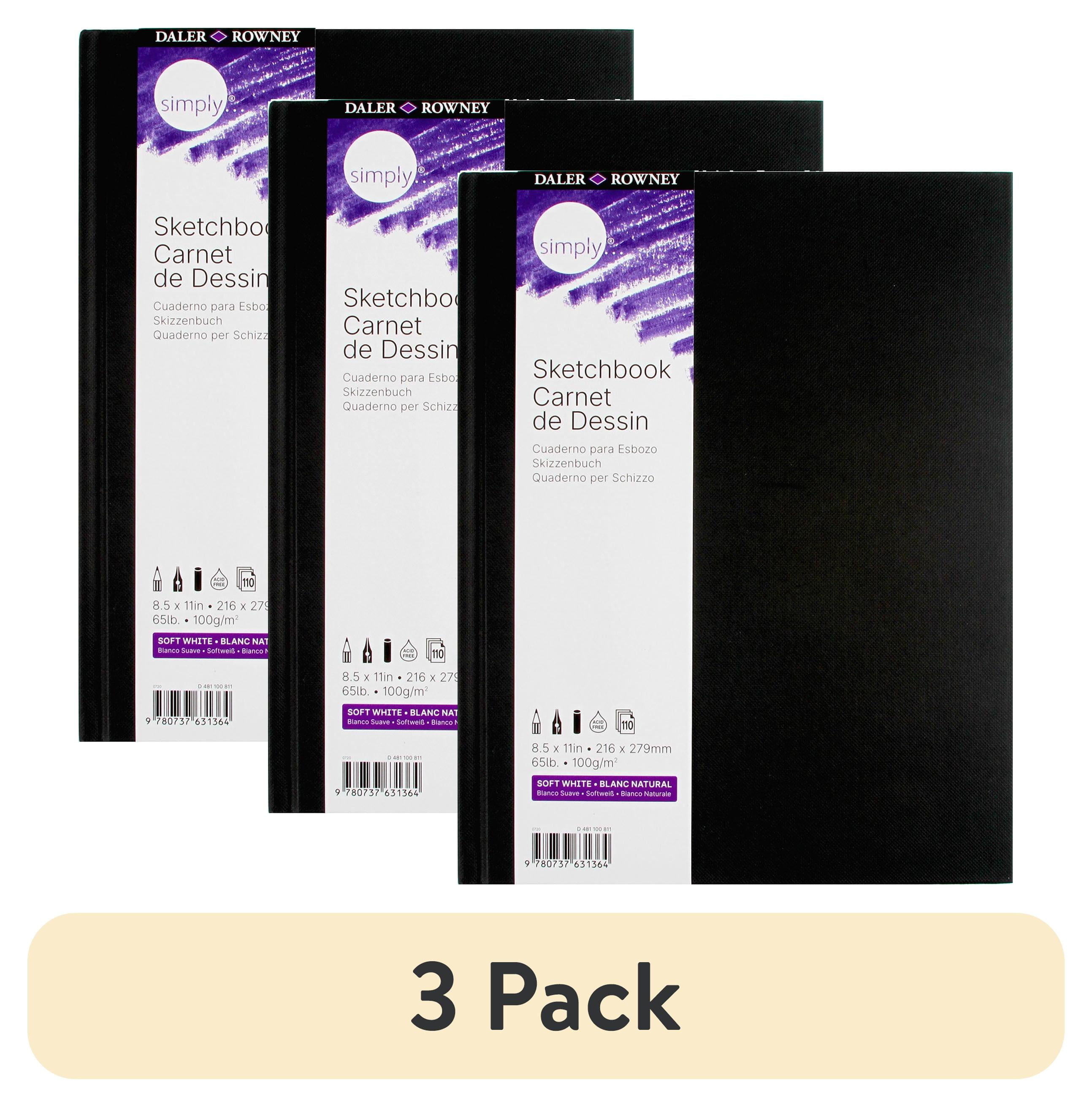 (3 pack) Daler-Rowney Simply... Sketchbook, Soft White Pages, (65lb ...