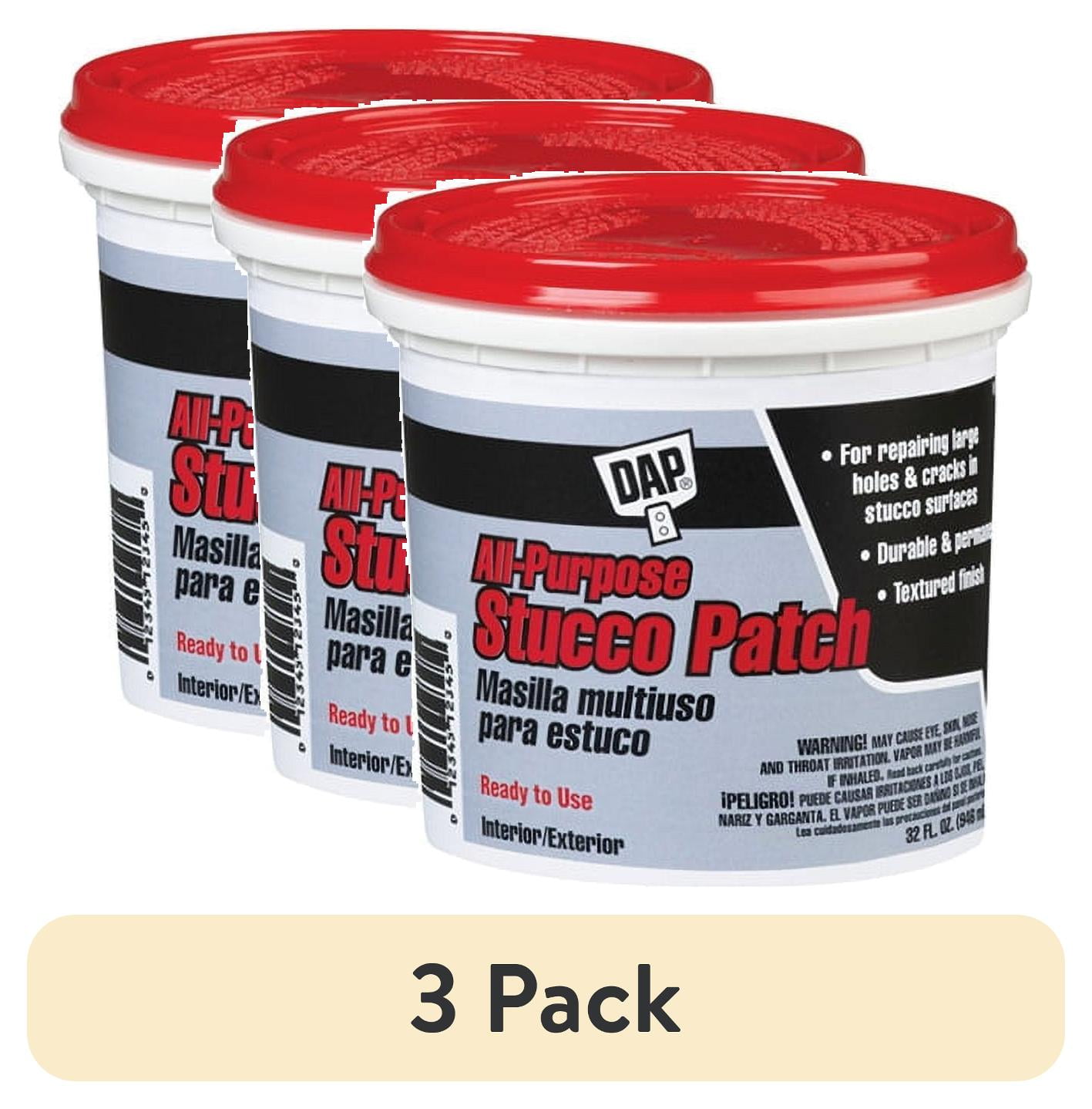 (3 pack) Dap All Purpose Stucco Patch, 32oz, White - Walmart.com