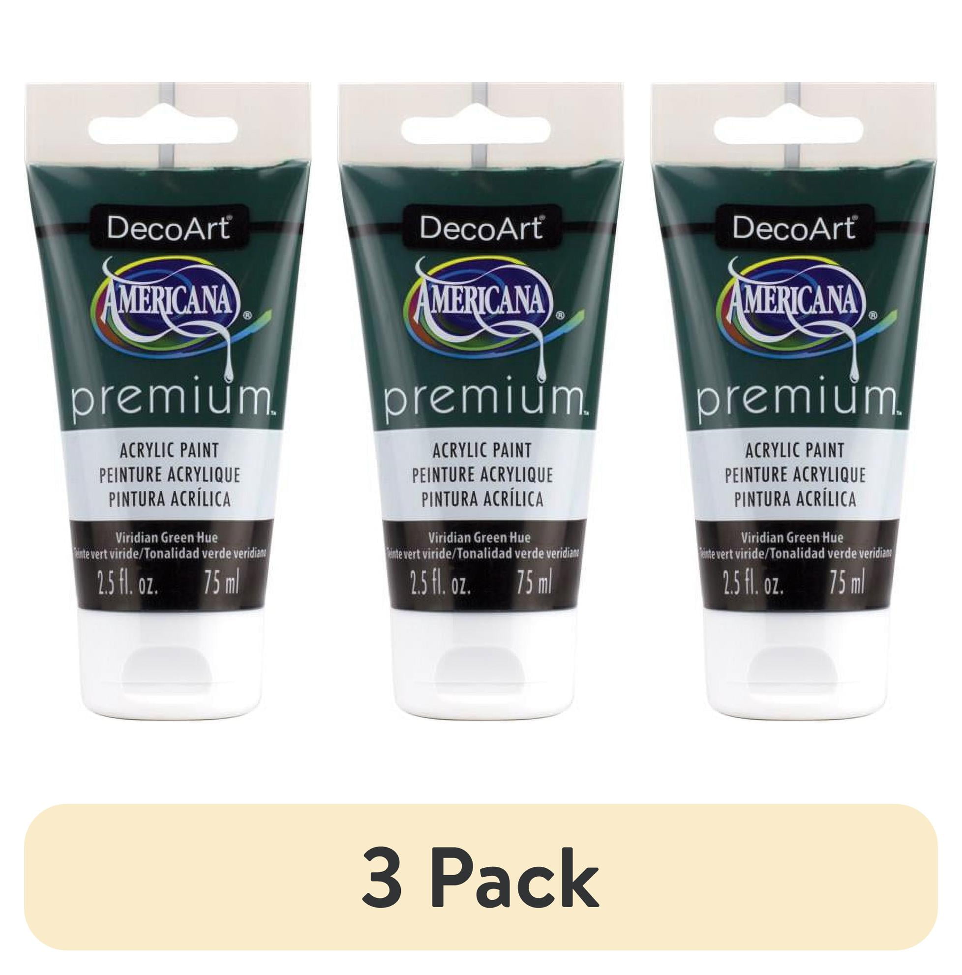(3 pack) Deco Art DTA-25 Viridian Green Hue - Americana Prem Acrylic Tube Paint - Walmart.com