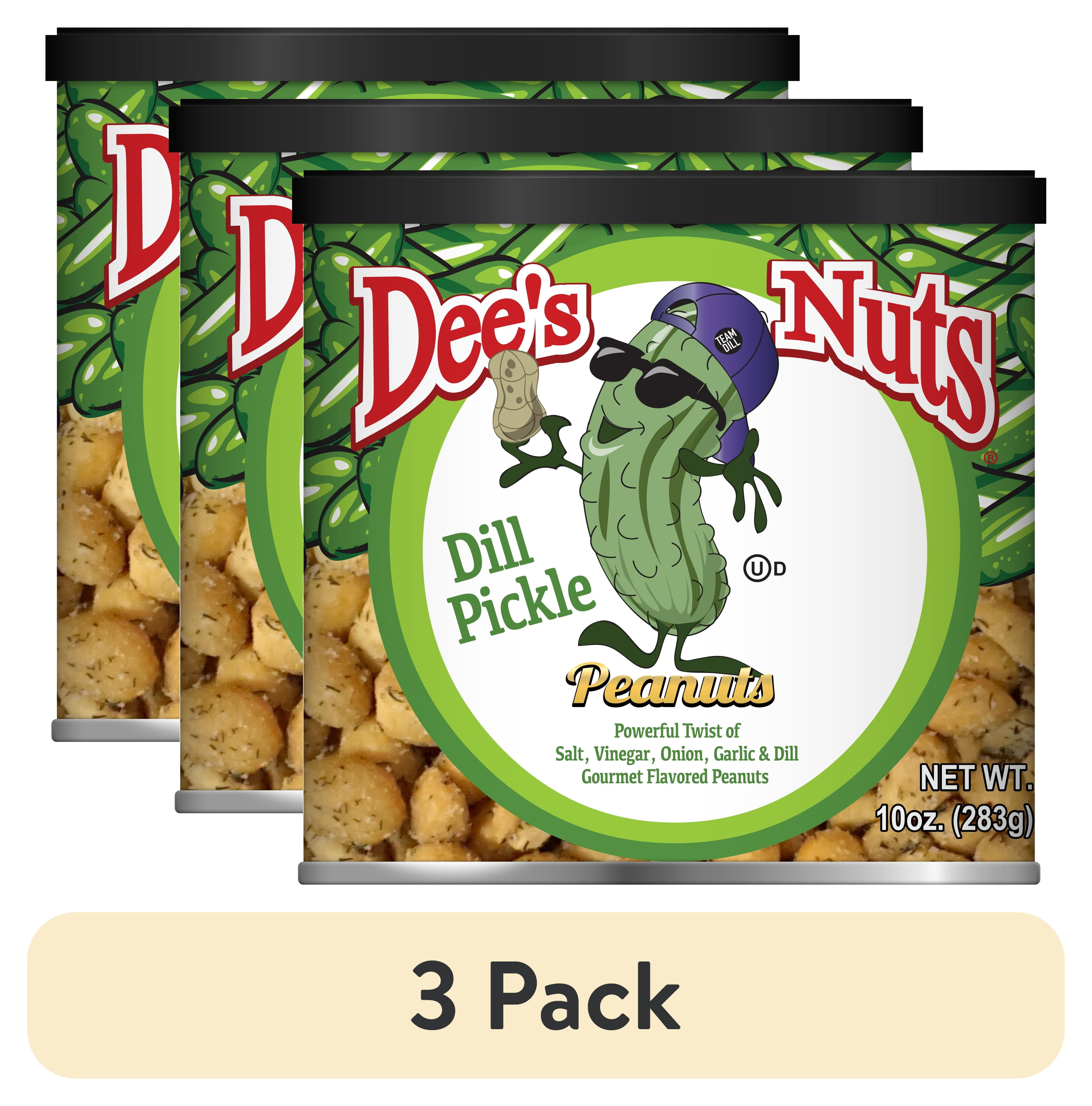 (3 pack) Dee's Nuts Peanuts, Dill Pickle Flavor, 10 oz. Canister ...