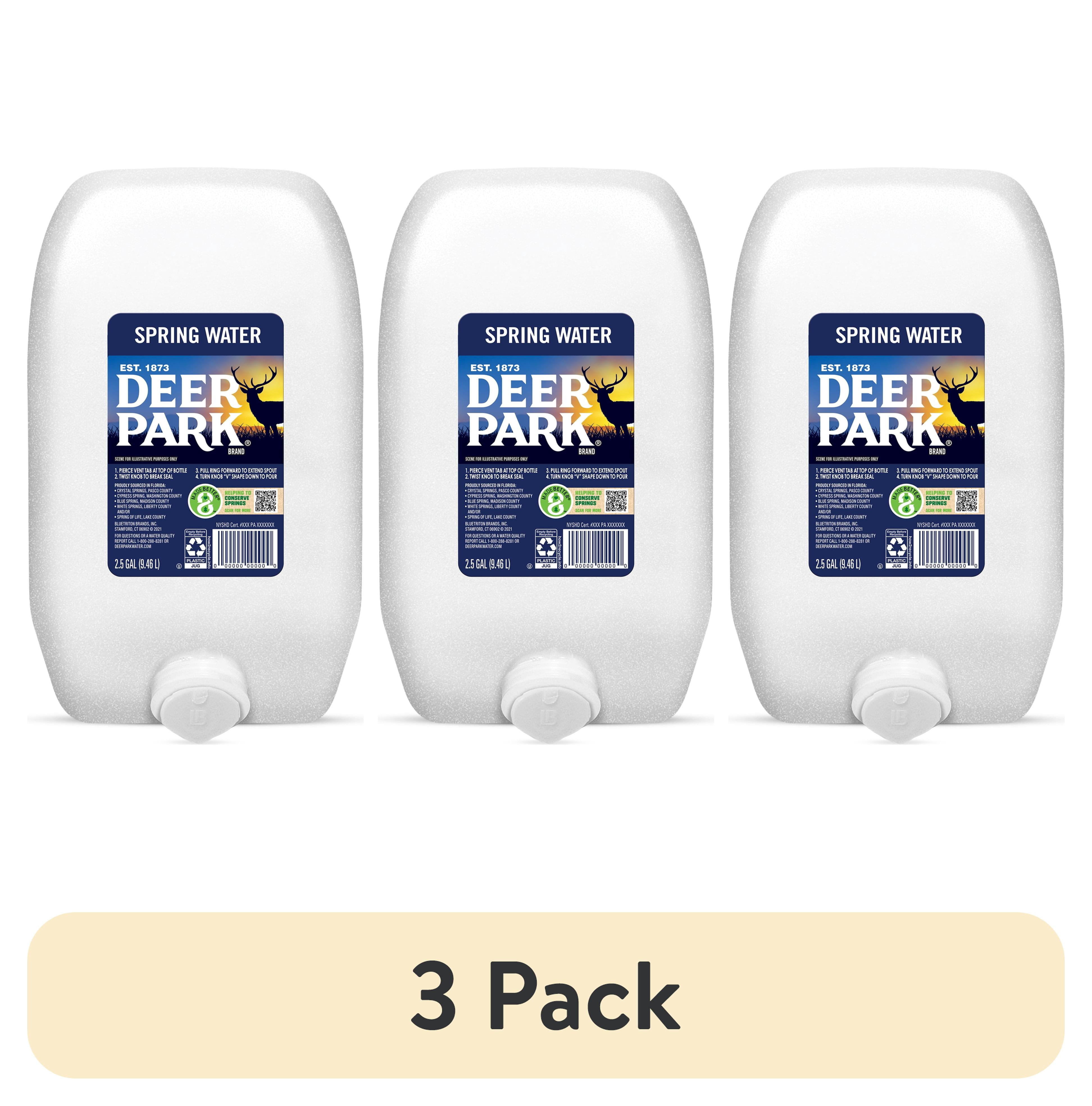 (3 pack) Deer Park Spring Water, 2.5 Gallon, Single Plastic Jug ...