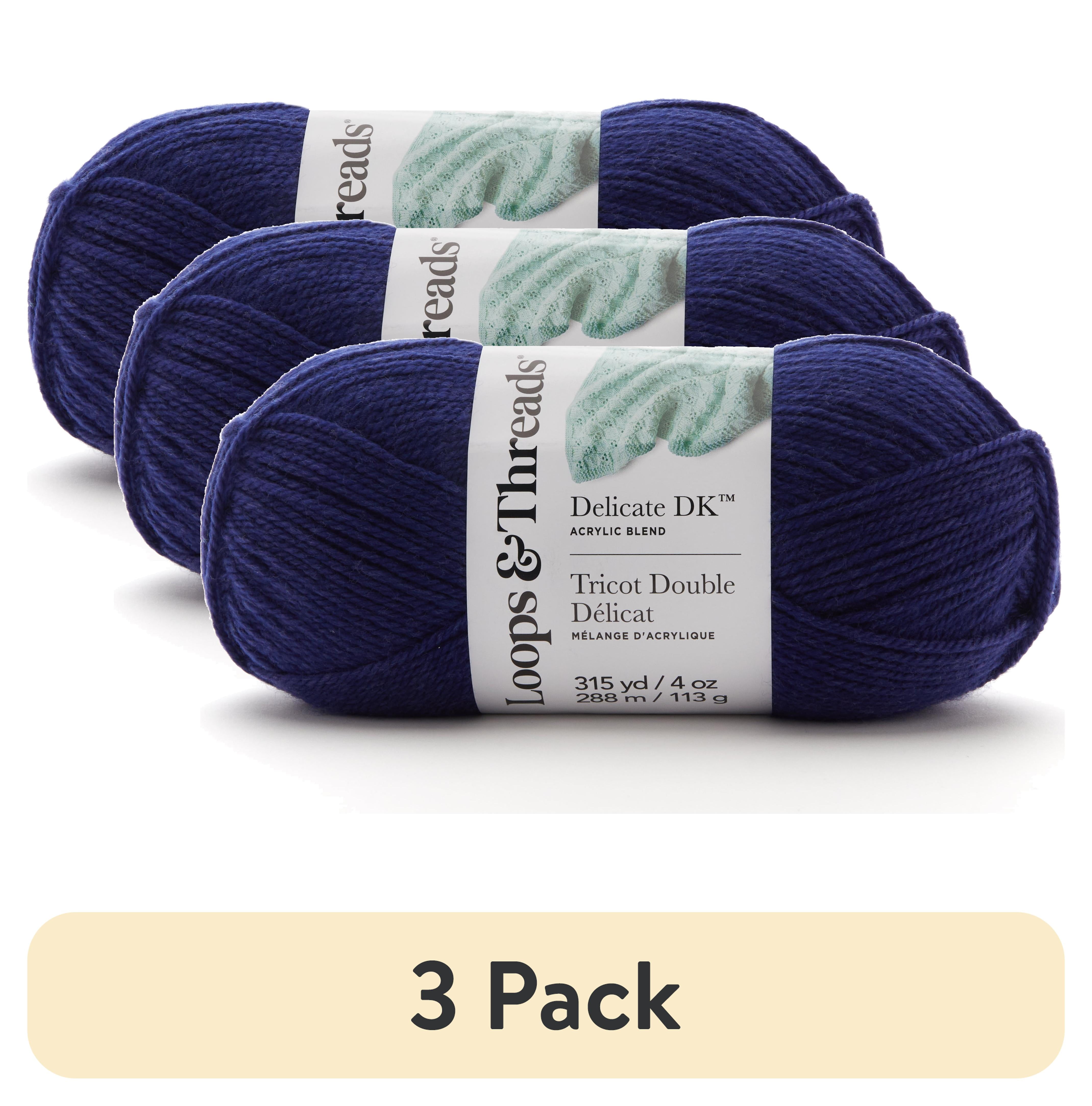 (3 pack) Delicate DK Yarn by Loops & Threads - Yarn for Knitting ...