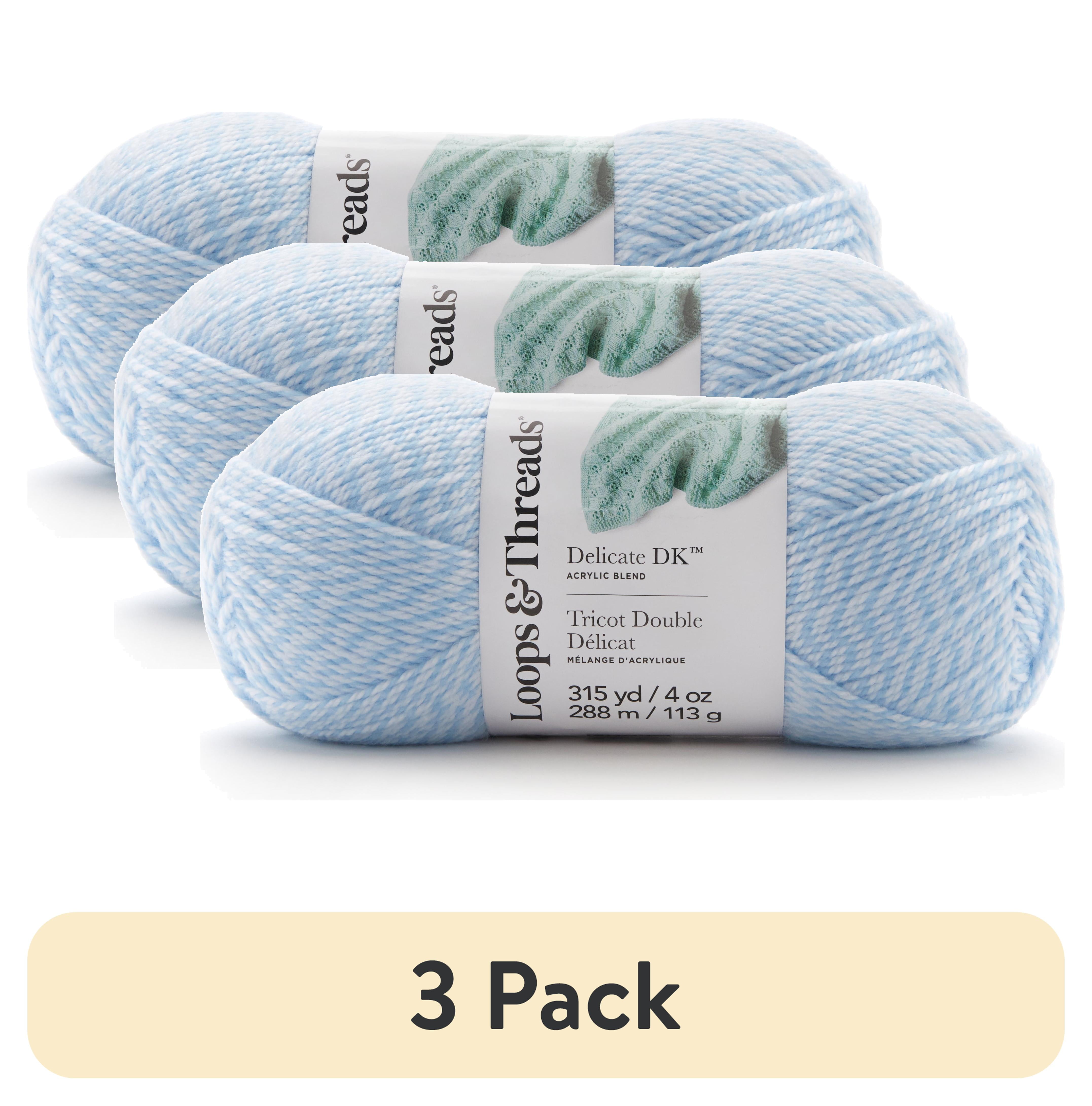 (3 pack) Delicate DK Yarn by Loops & Threads - Yarn for Knitting ...