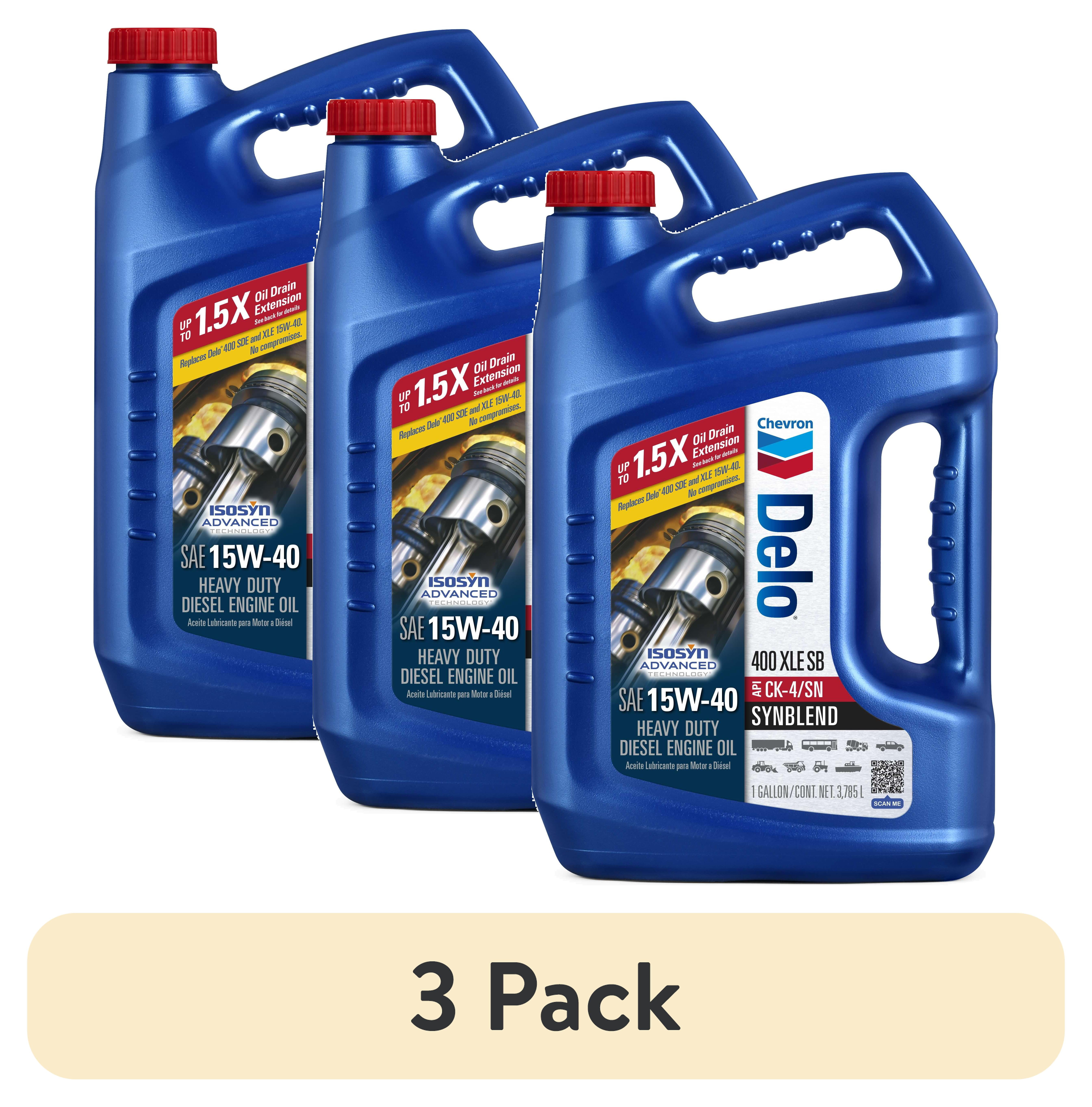 (3 pack) Delo 400 XLE SB Synthetic Blend SAE 15W-40 Heavy-Duty Diesel ...
