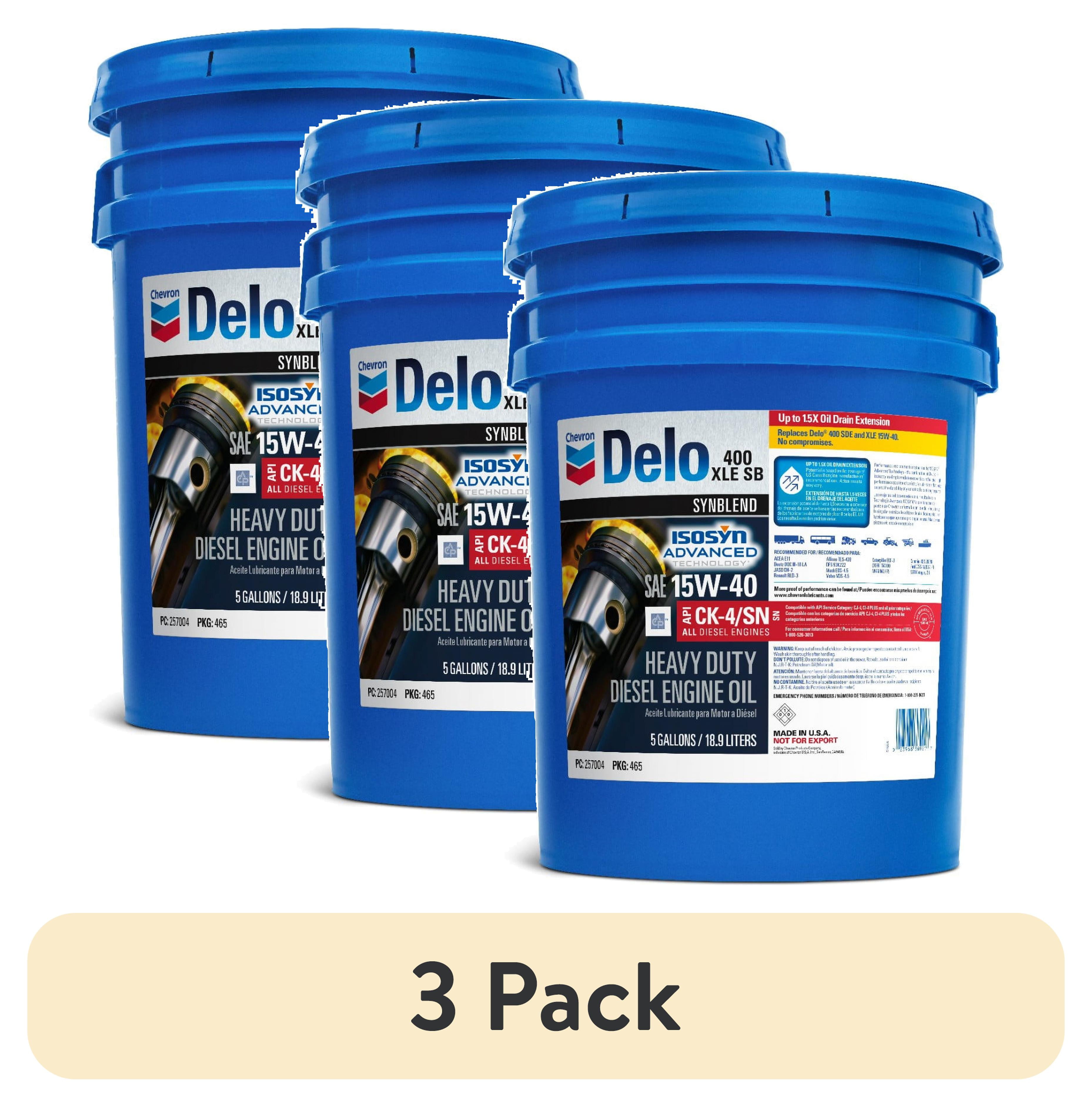 (3 pack) Delo 400 XLE SB Synthetic Blend SAE 15W-40 Heavy-Duty Diesel ...