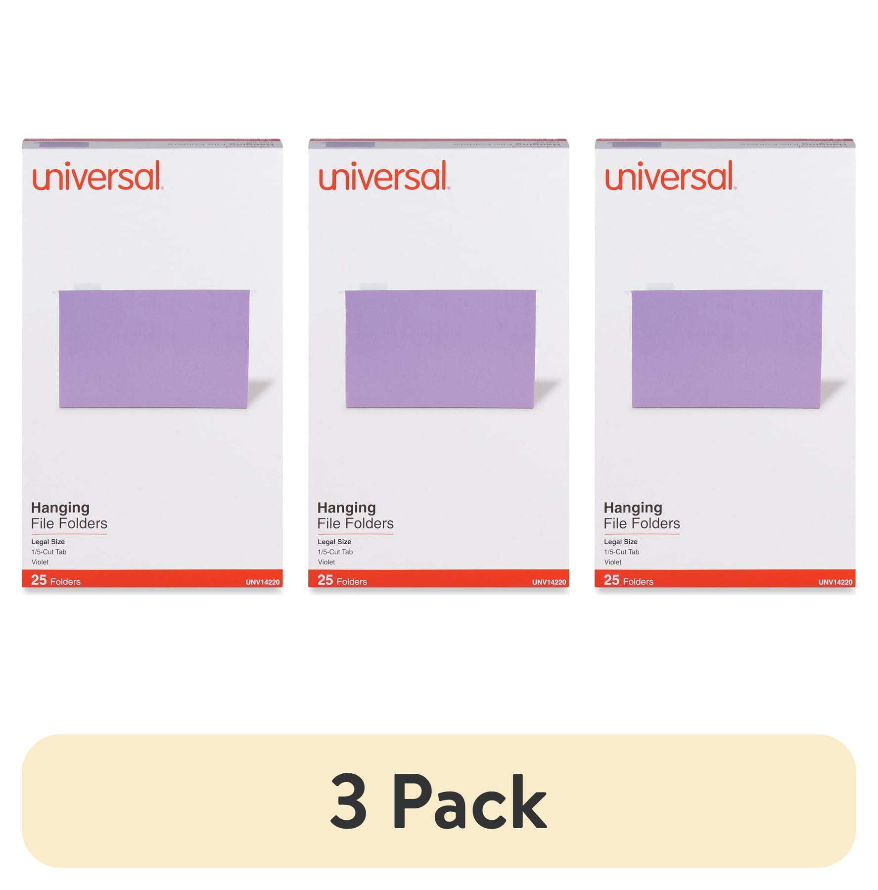 (3 pack) Universal UNV14220 Deluxe Bright Color Legal Size 1/5-Cut Tab ...