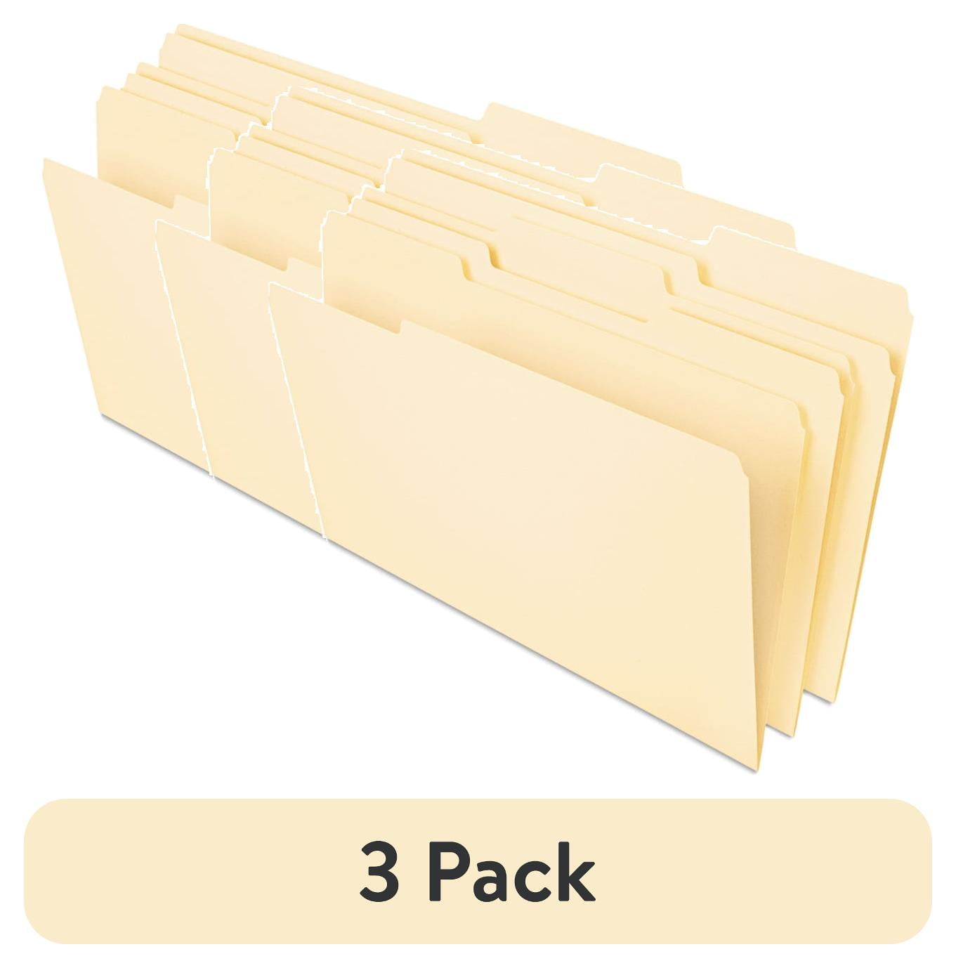 (3 pack) Deluxe Heavyweight File Folders, 1/3-Cut Tabs, Letter Size ...