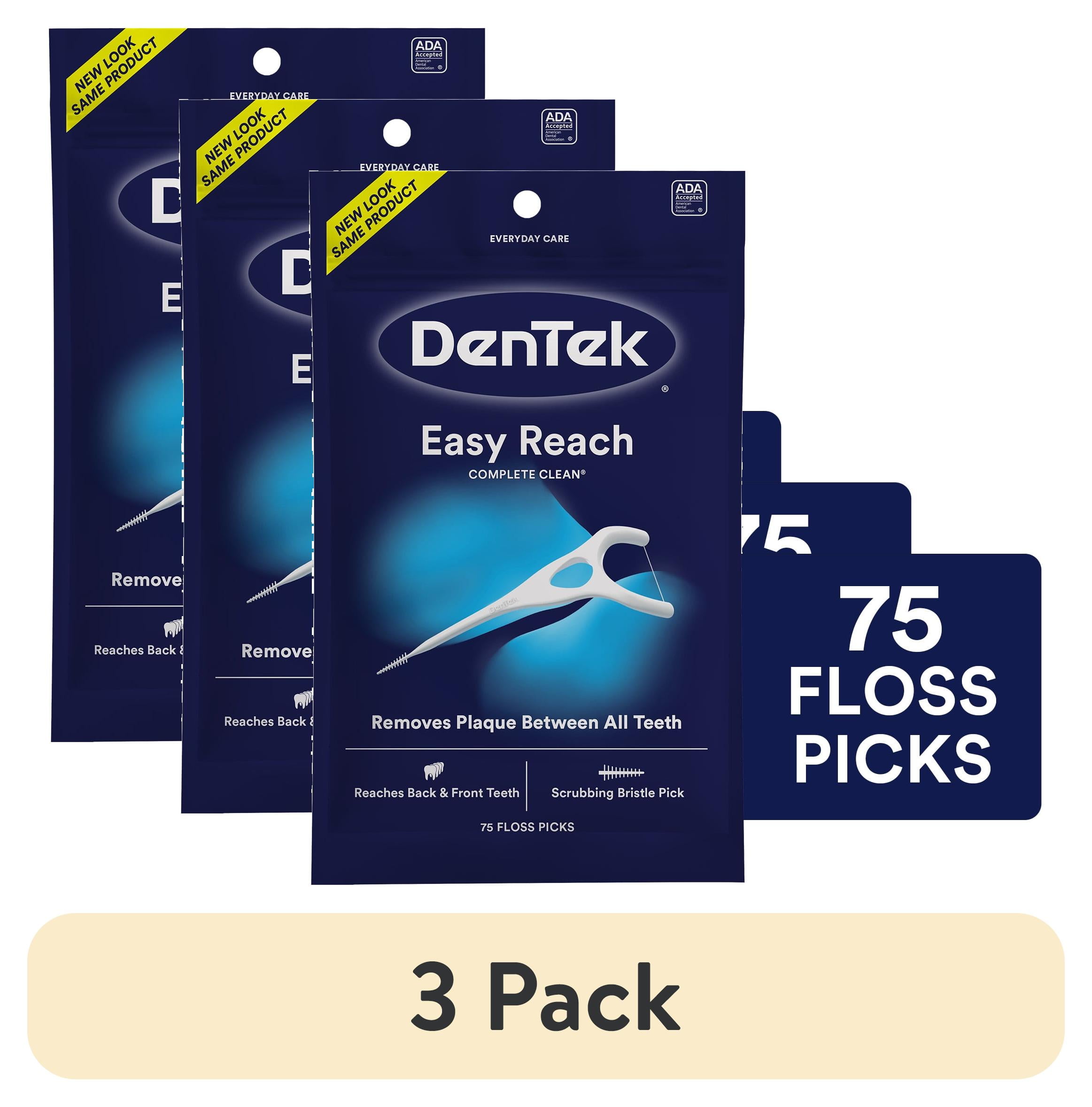 (3 pack) DenTek Complete Clean Easy Reach Floss Picks, No Break & No ...
