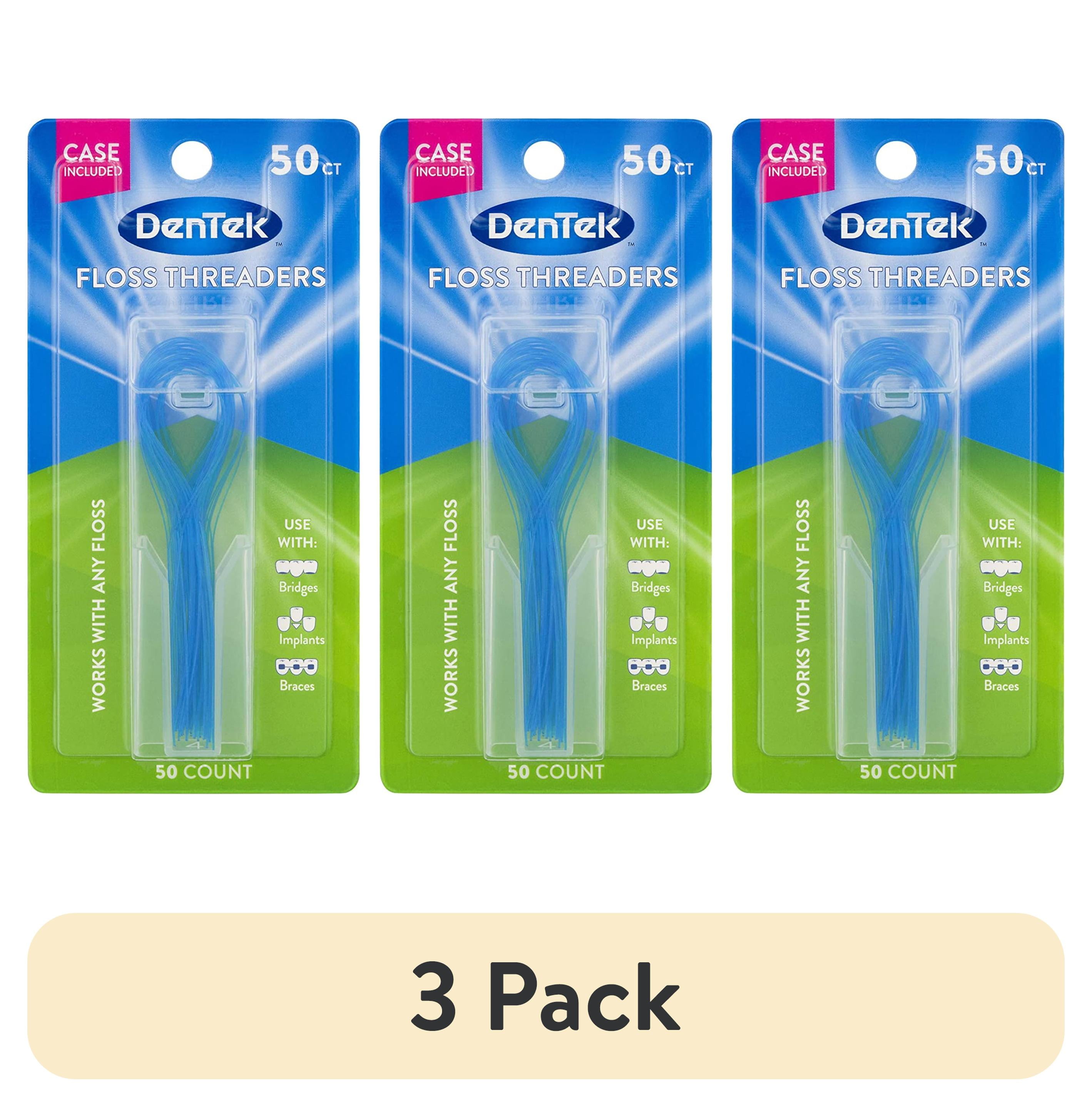 (3 pack) DenTek Floss Threaders, For Braces, Bridges, and Implants, 50 ...
