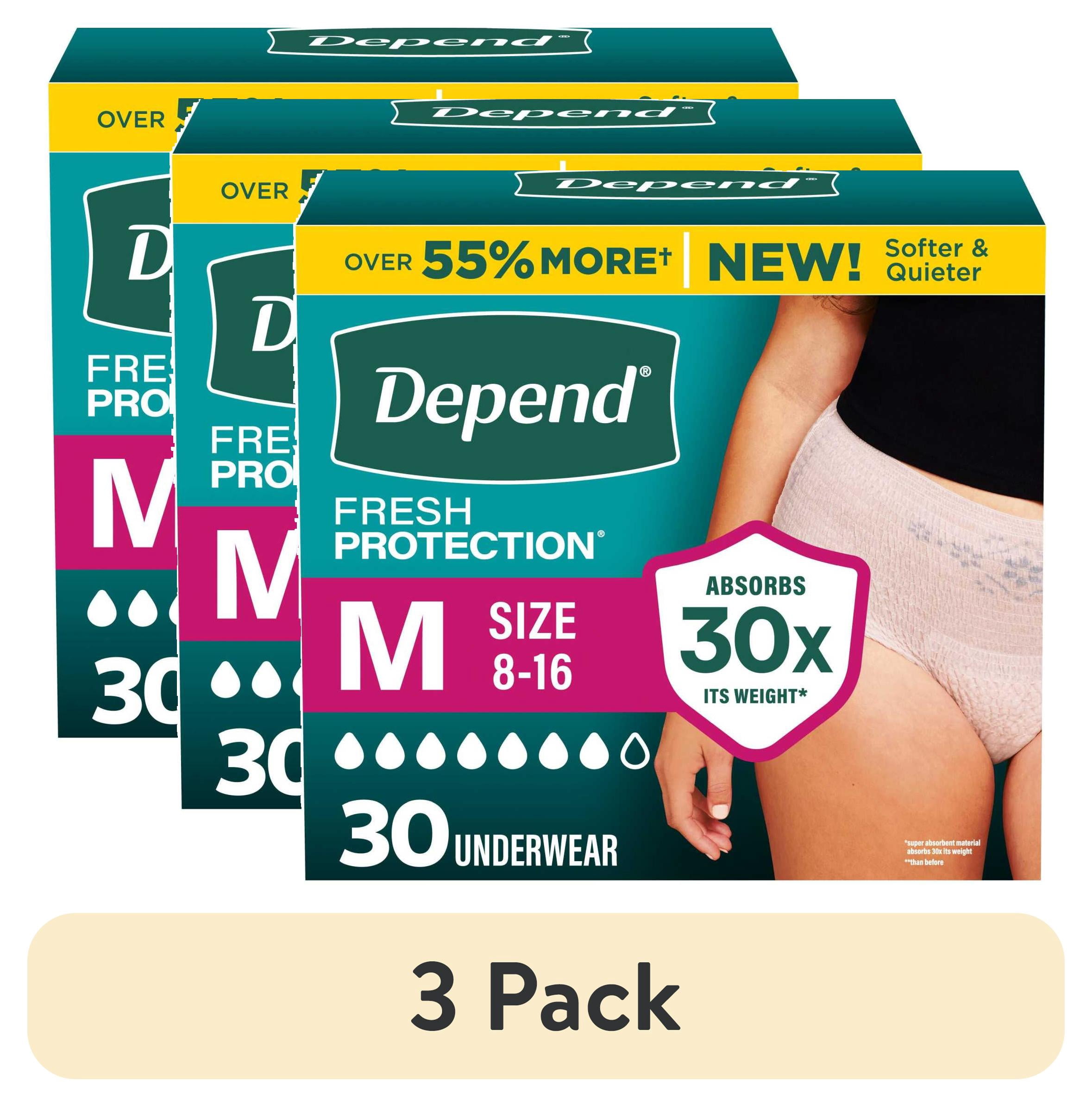 (3 pack) Depend Fresh Protection Incontinence Underwear for Women ...