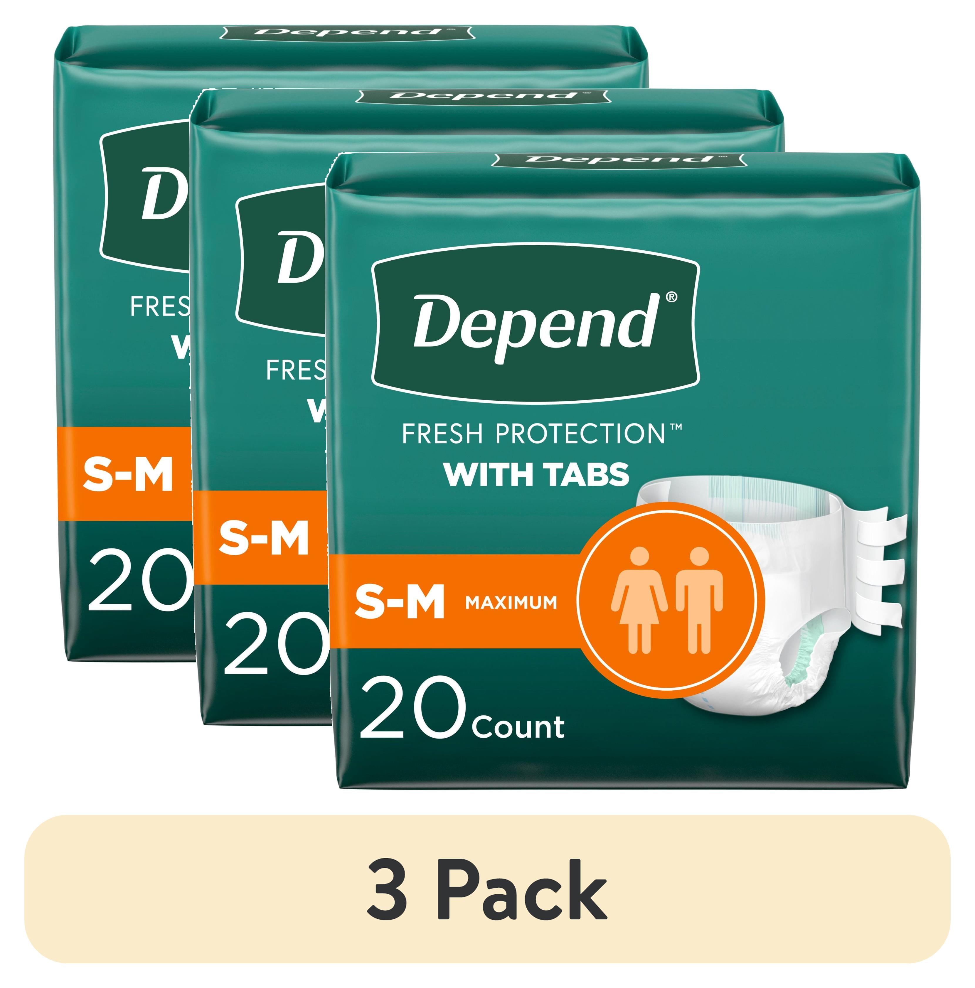 (3 pack) Depend Protection with Tabs Incontinence Underwear, Adult ...