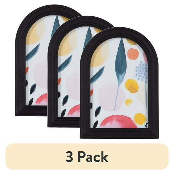 (3 pack) DesignOvation 4x6 Arch Black Decorative Tabletop Picture Frame ...