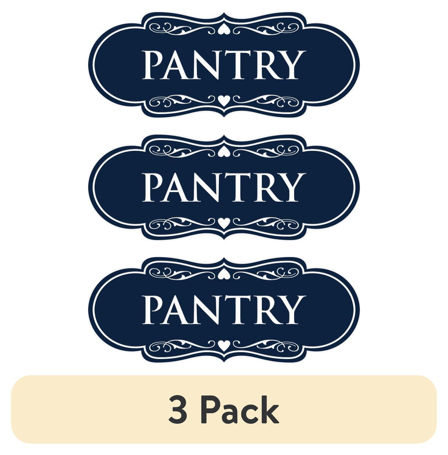 (3 pack) Designer Pantry Sign (Navy Blue / White) - Medium - Walmart.com