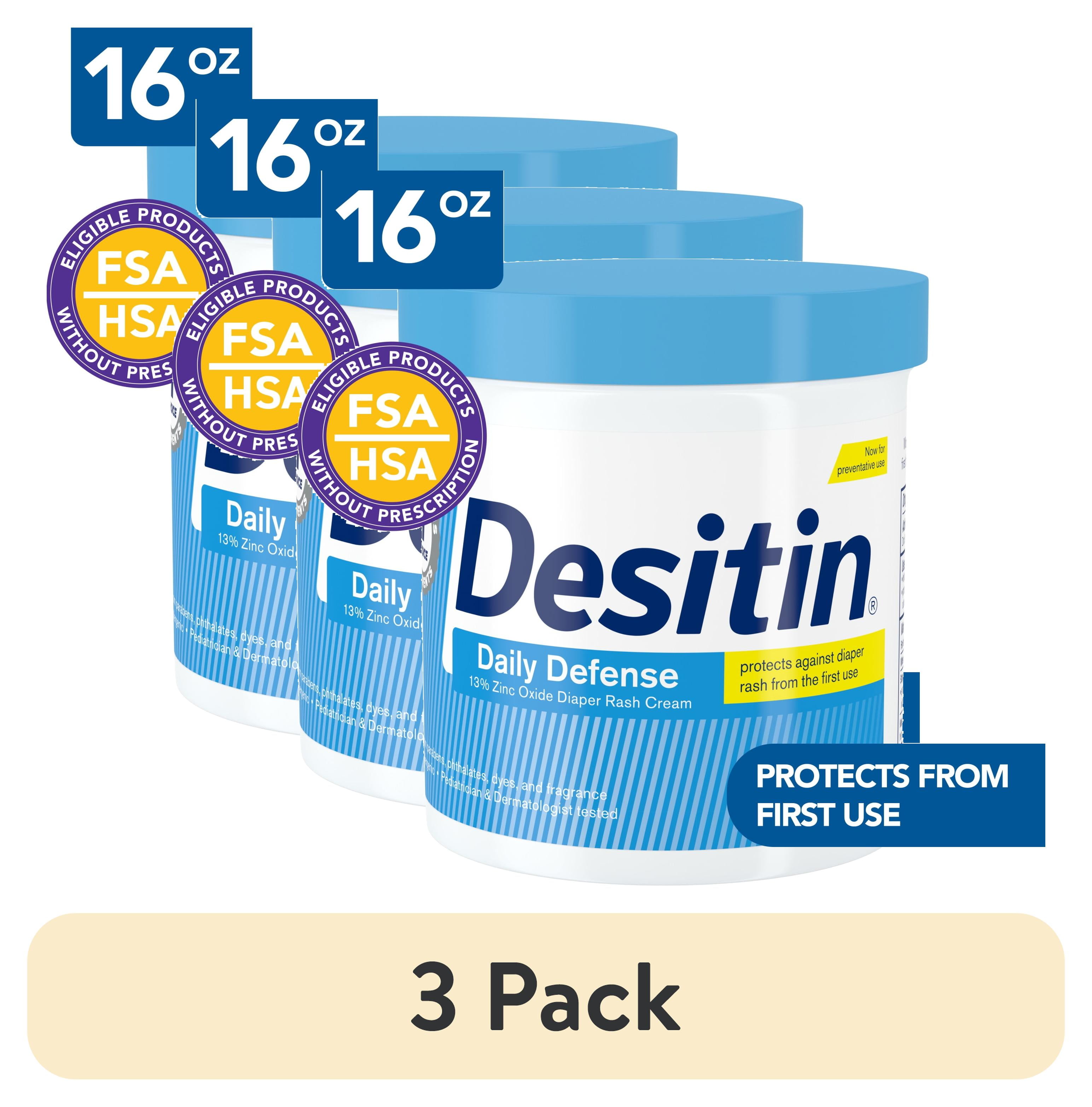 (3 pack) Desitin Daily Defense Baby Diaper Rash Cream, Butt Paste with ...