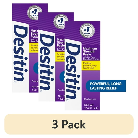 (3 pack) Desitin Maximum Strength Baby Diaper Rash Cream with Zinc ...