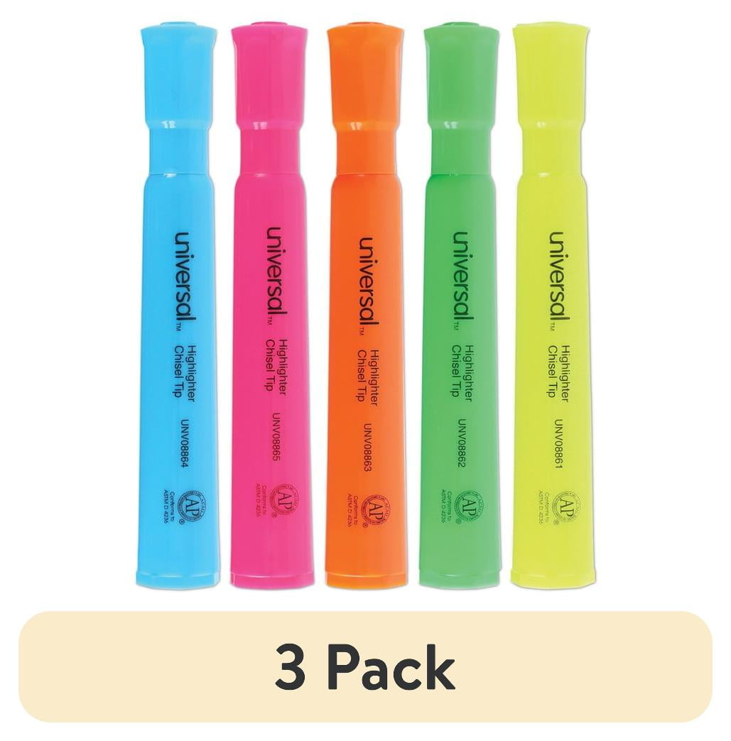 (3 pack) Universal UNV08860 Chisel Tip Assorted Color Desk Highlighters ...