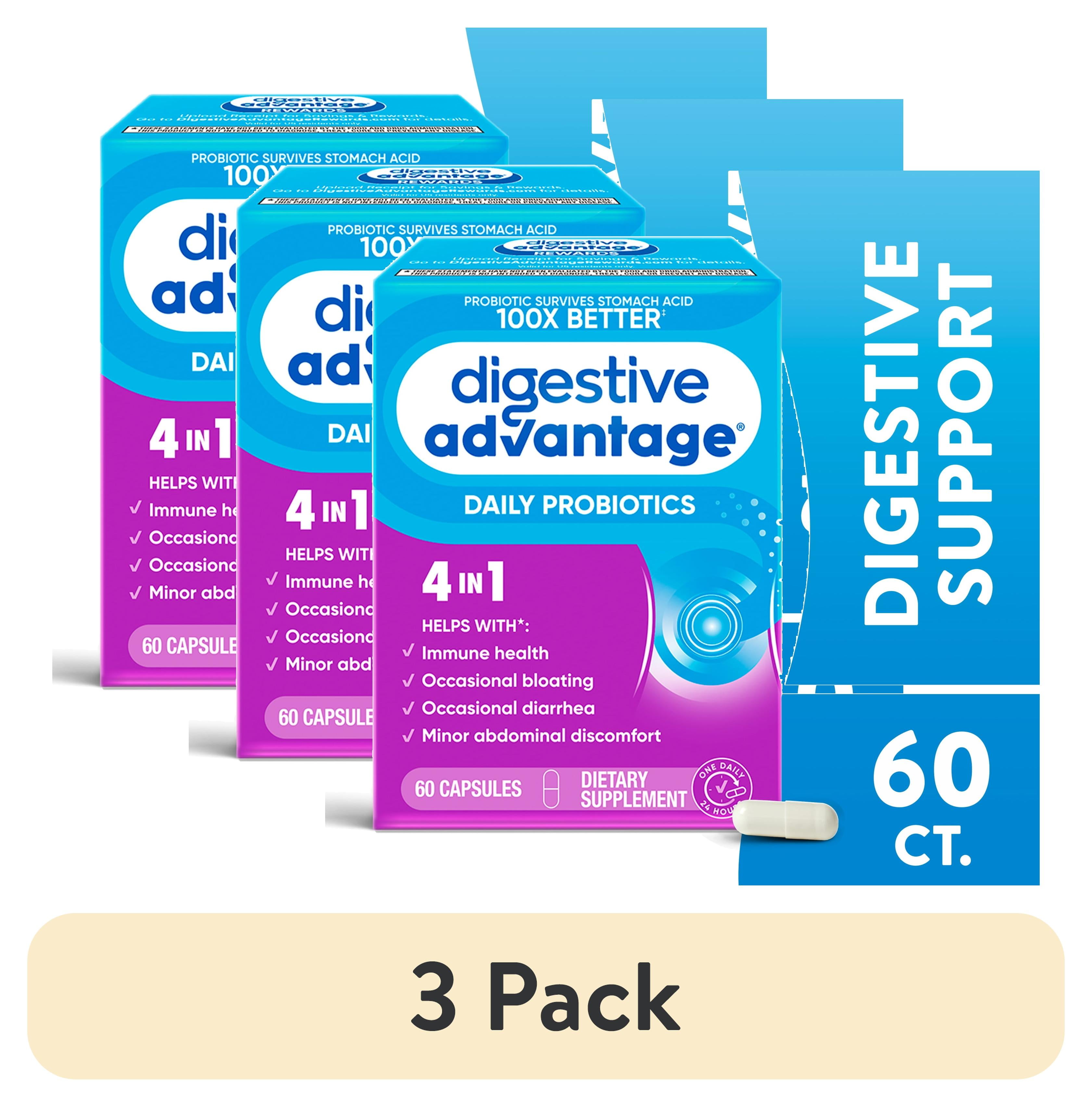 (3 pack) Digestive Advantage Daily Probiotics Capsules for Women and ...