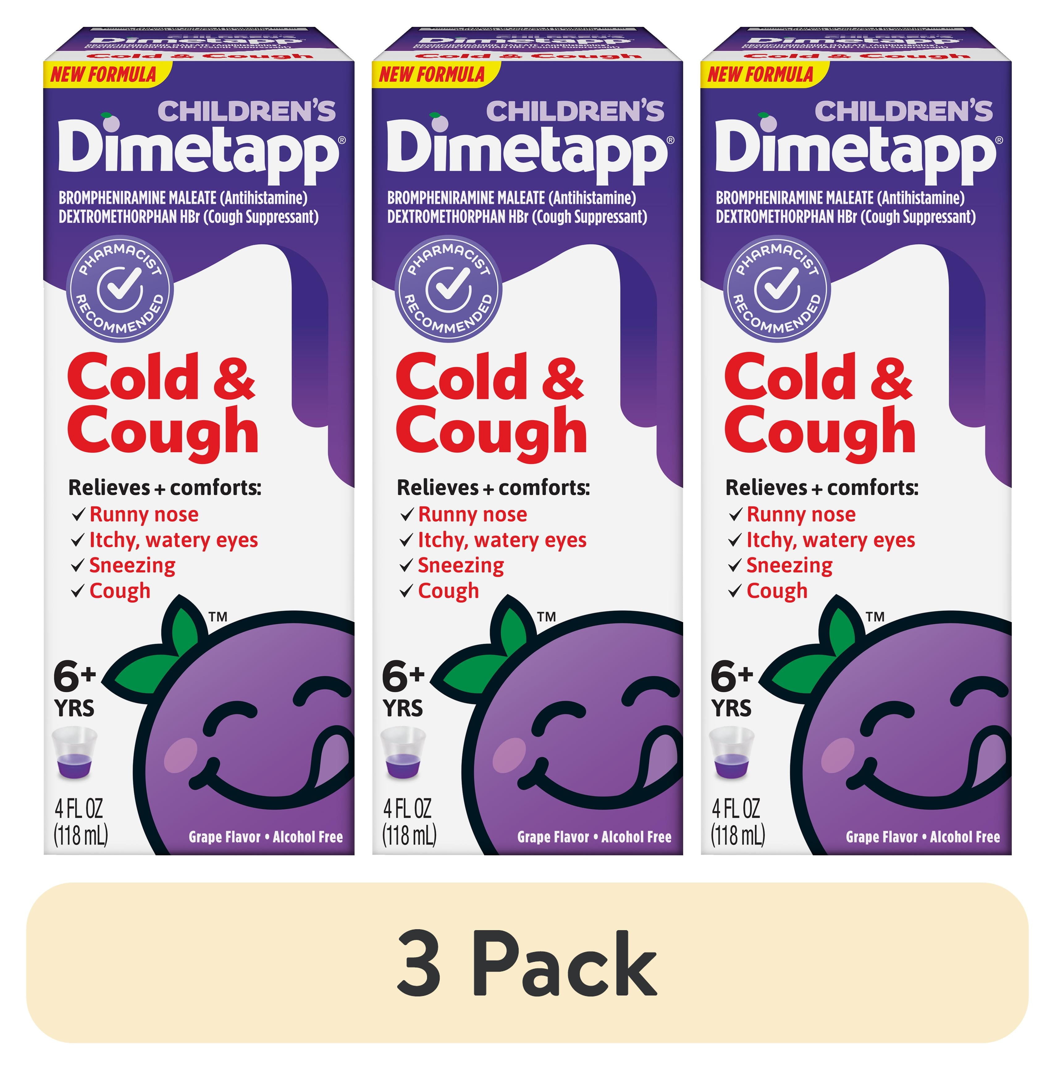 (3 pack) Dimetapp Childrens Cold & Cough, 4oz - Walmart.com