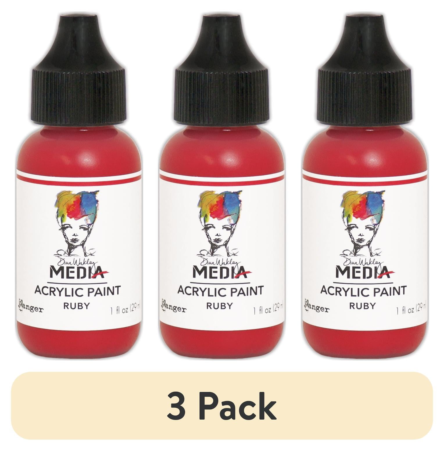 (3 pack) Dina Wakley Media Heavy Body Acrylic Paint 1oz - Ruby ...