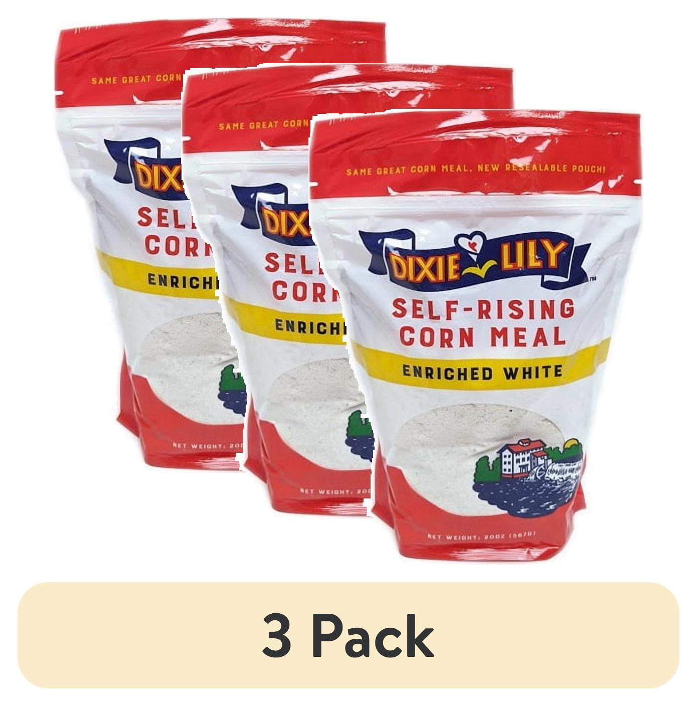 (3 pack) Dixie Lily Self-Rising Corn Meal, Enriched White, 20 oz ...