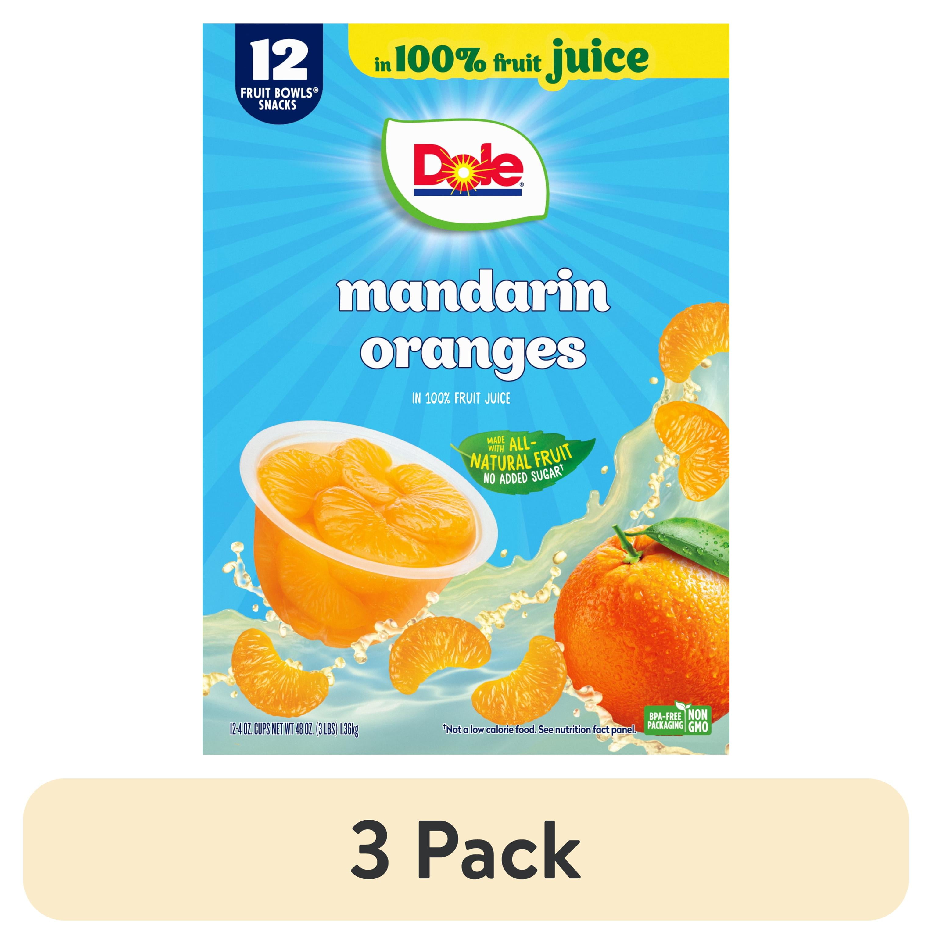 (3 pack) Dole Fruit Bowls Mandarin Oranges in 100% Fruit Juice, 4 oz ...