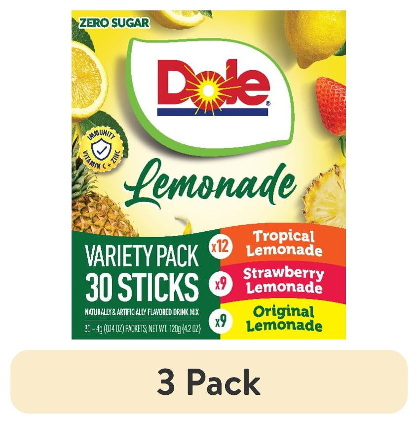 (3 pack) Dole Lemonade Variety Powder Mix, Tropical, Classic ...