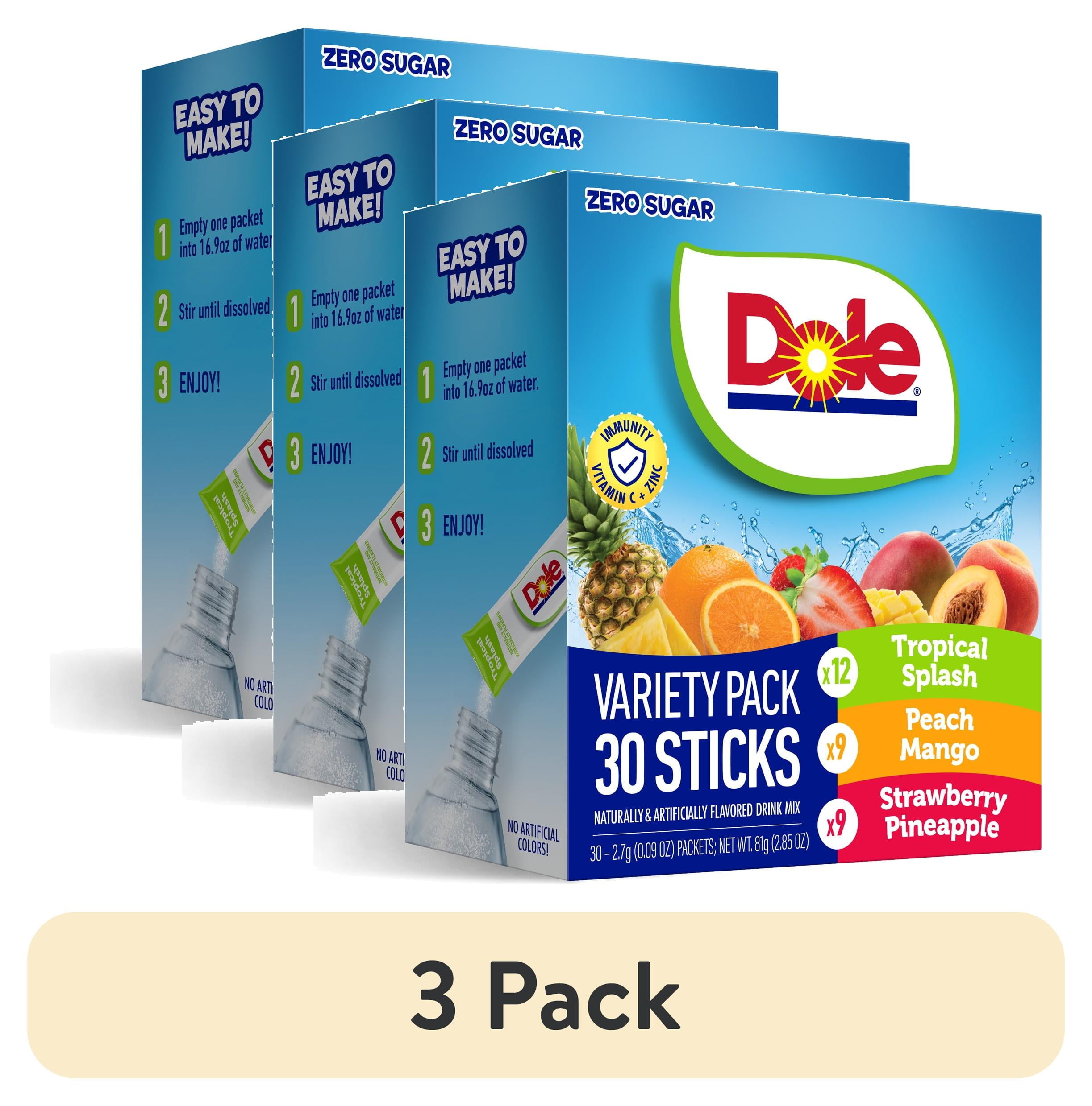 (3 pack) Dole Powder Drink Mix Variety Pack, Tropical, Peach Mango ...