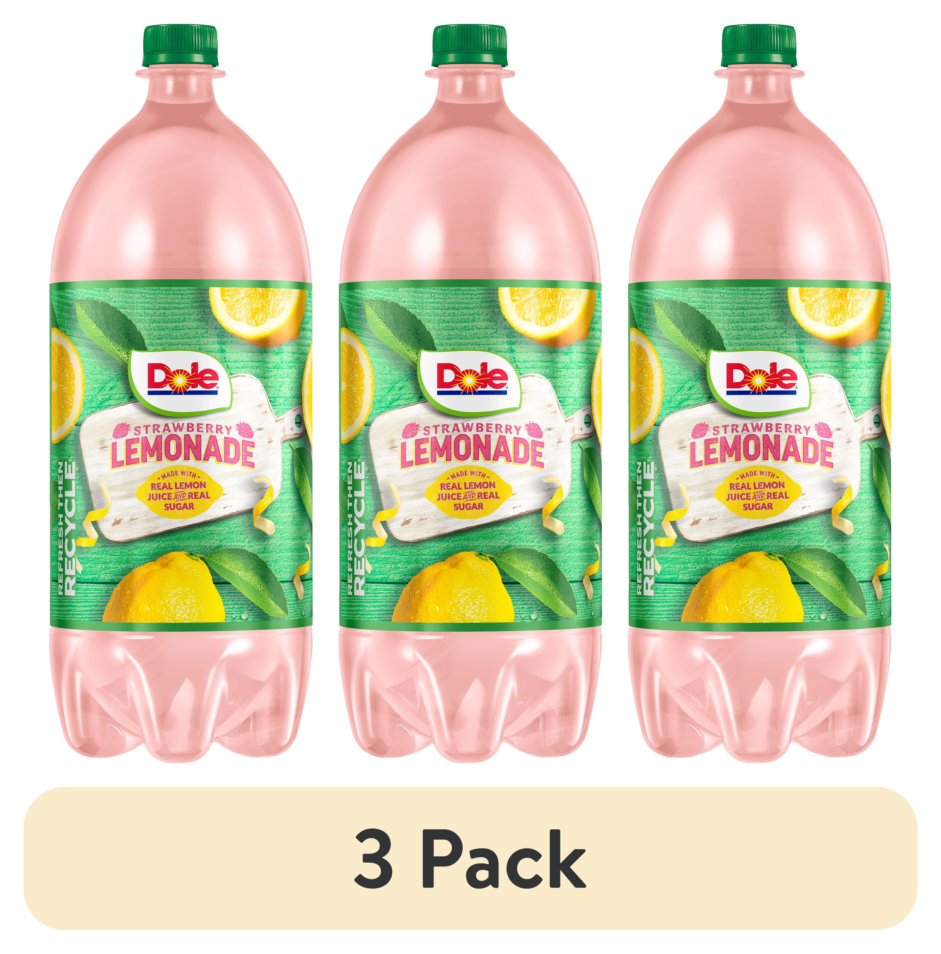 (3 pack) Dole Strawberry Lemonade Juice Drink, 2 Liter Bottle, Shelf ...