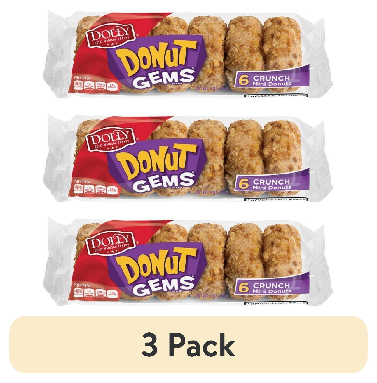 (3 pack) Dolly Madison Glazed Mini Donut Gems Mini Donuts Donettes Bulk ...