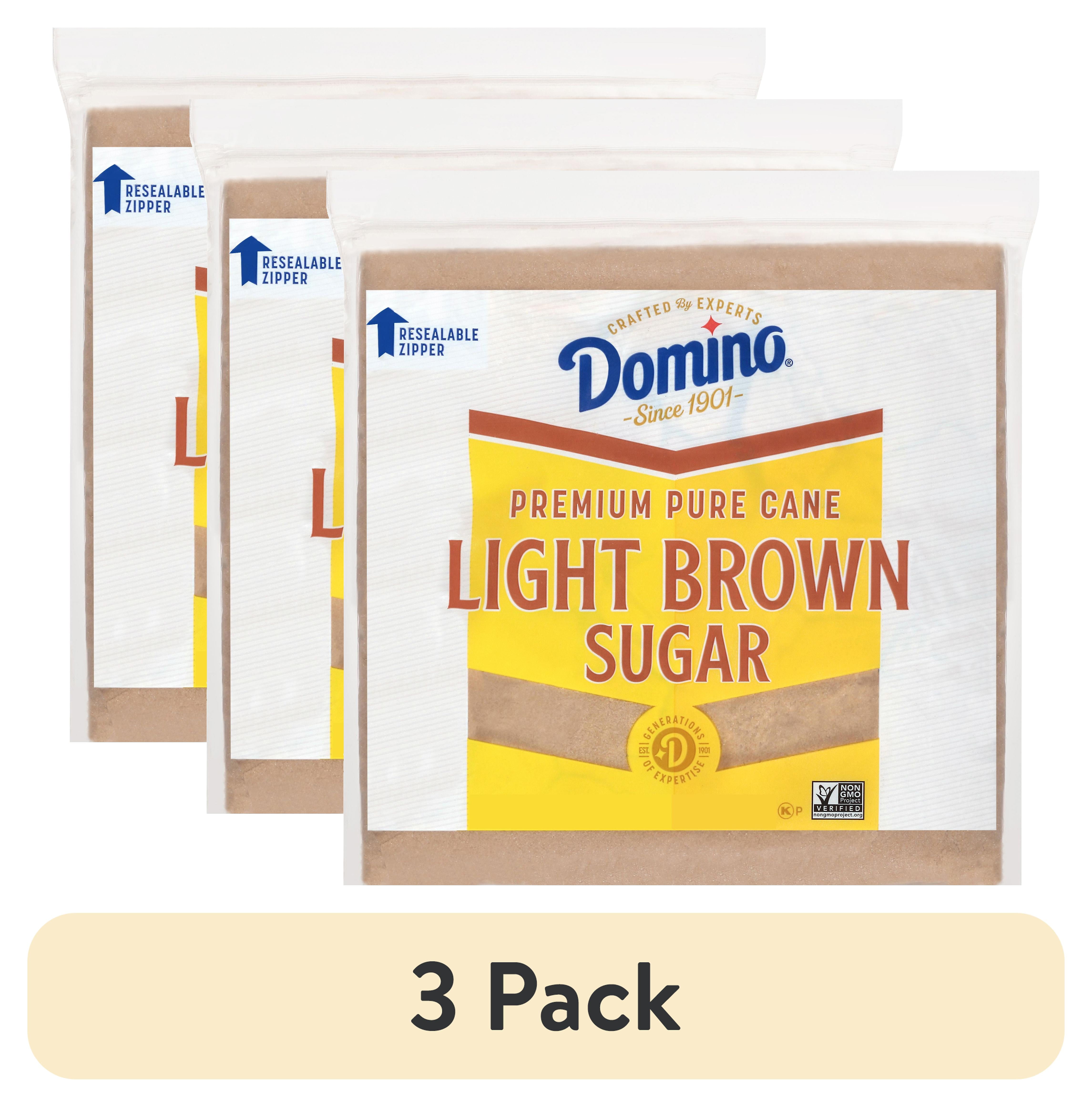 (3 pack) Domino Premium Pure Cane Light Brown Sugar 4# Zipper-Pak ...