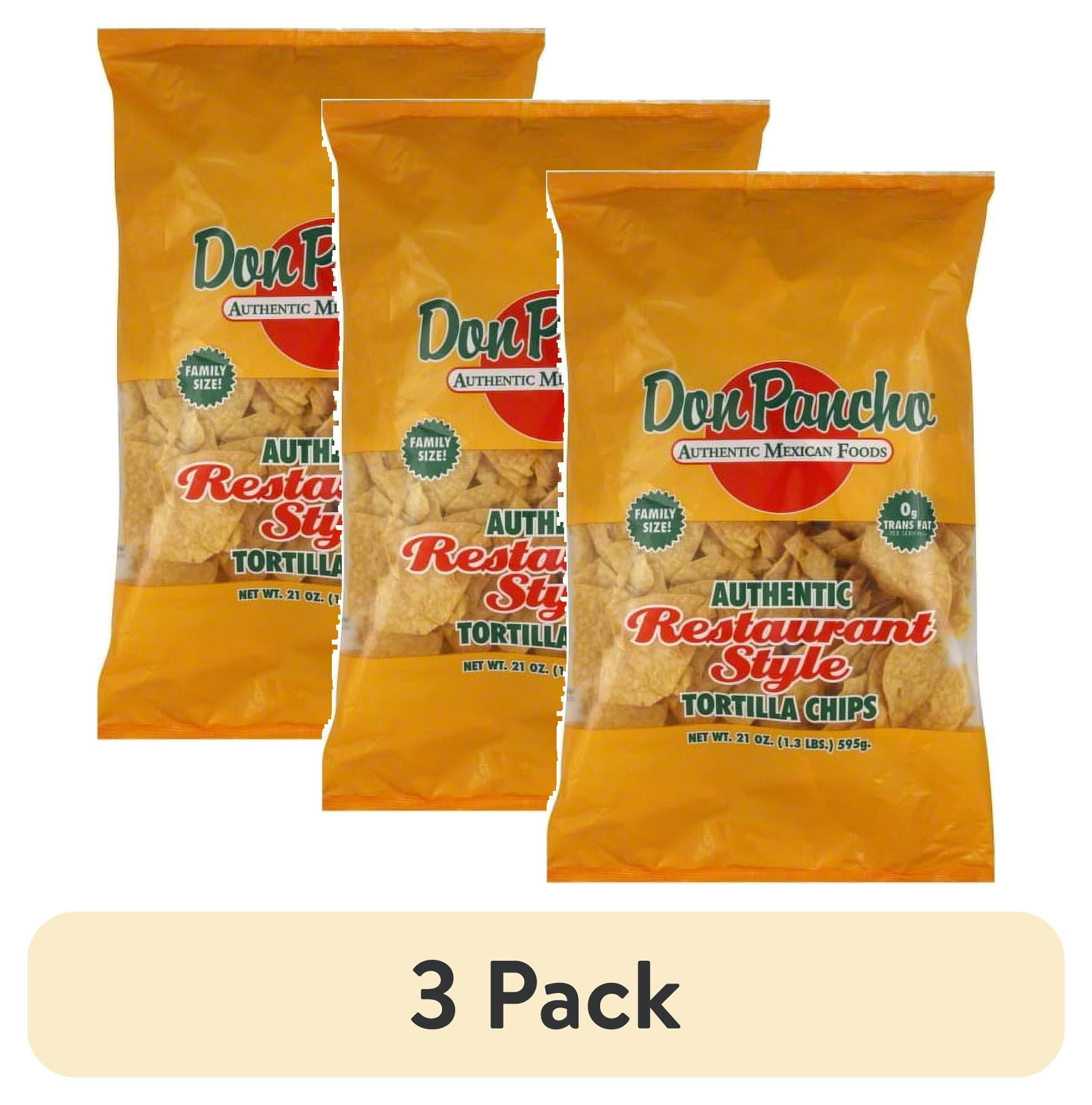 (3 pack) Don Pancho Restaurant Style Tortilla Chips, Family Size, 21 oz ...