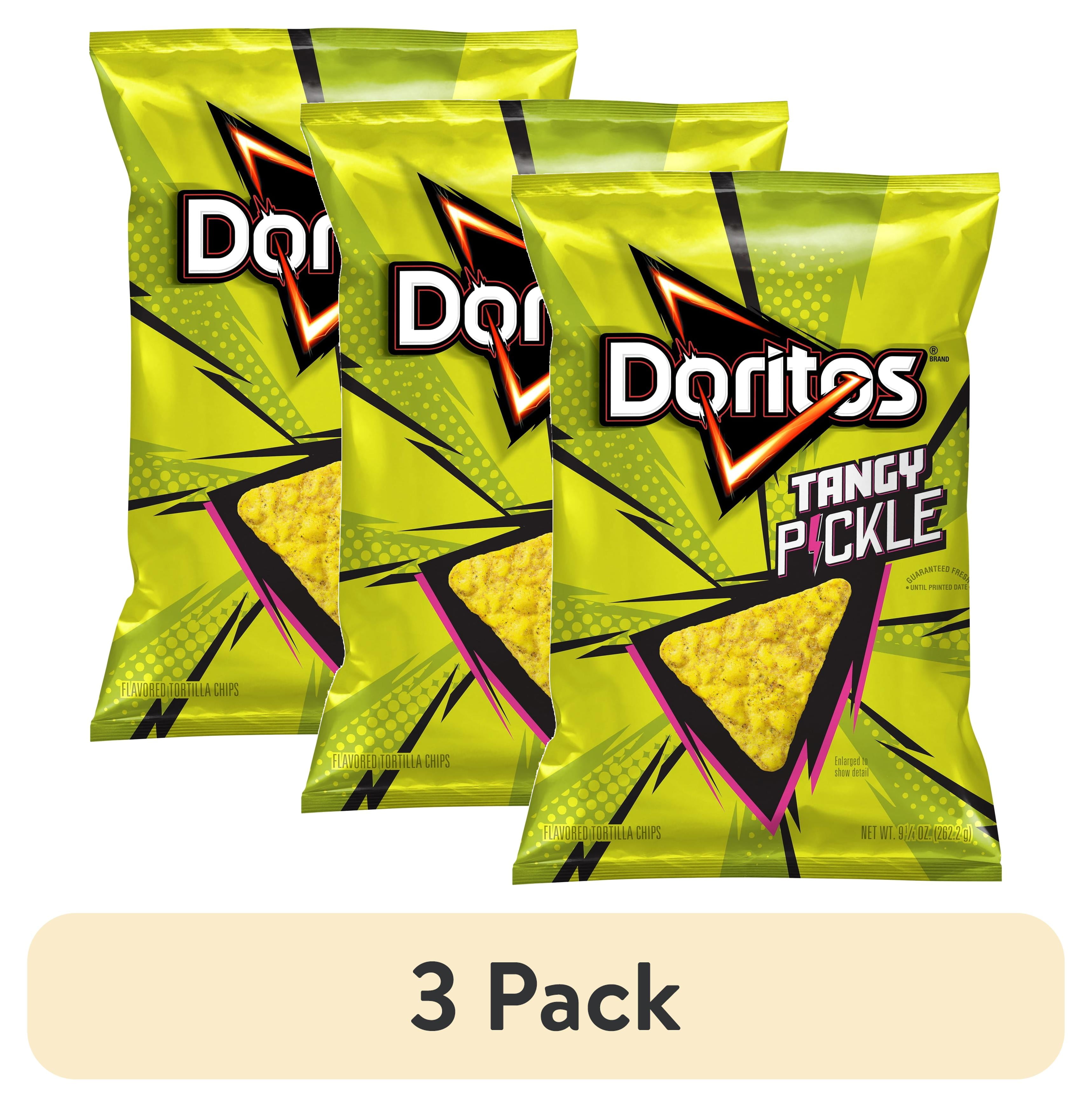 (3 pack) Doritos Tortilla Chips, Tangy Pickle, 9.25oz Bag - Walmart.com
