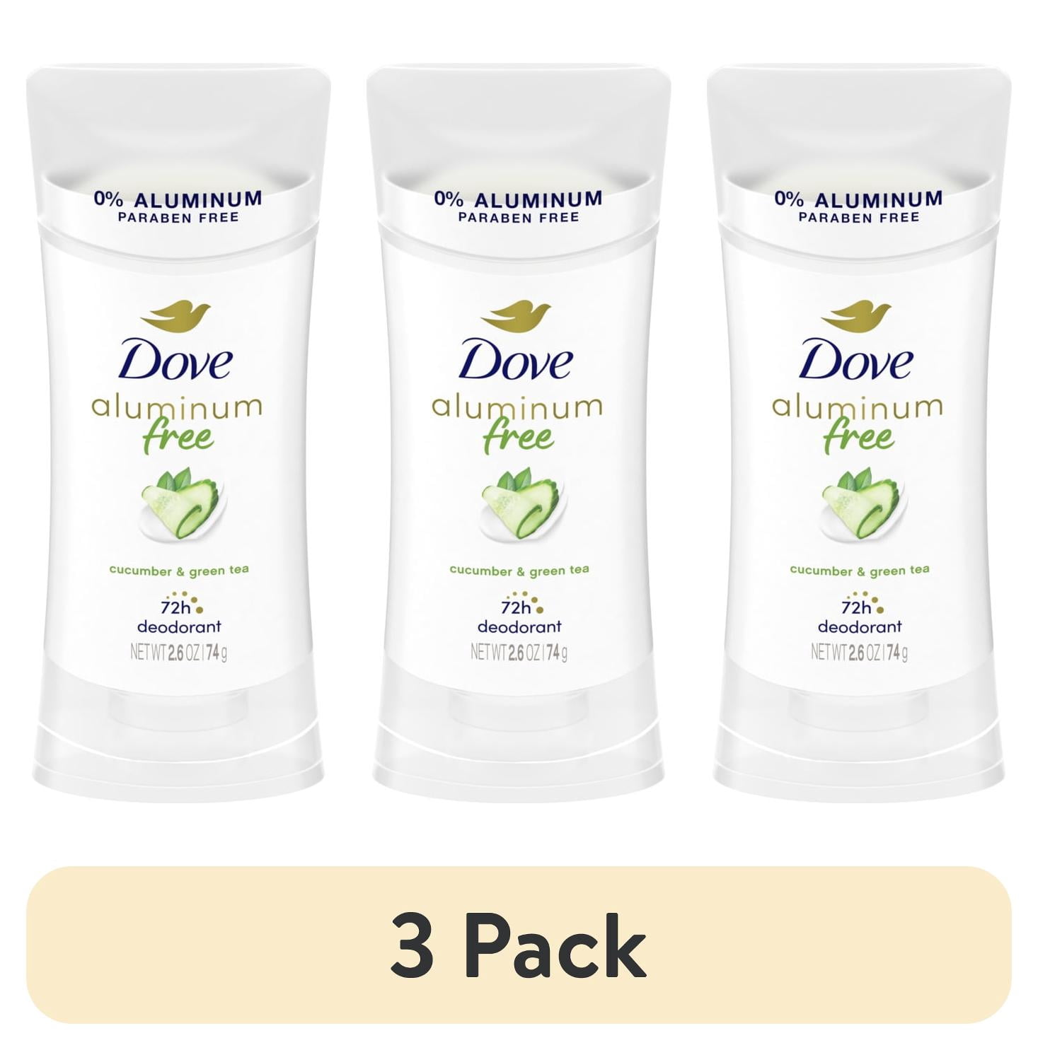 (3 pack) Dove Aluminum Free Deodorant for Women Cucumber and Green Tea ...