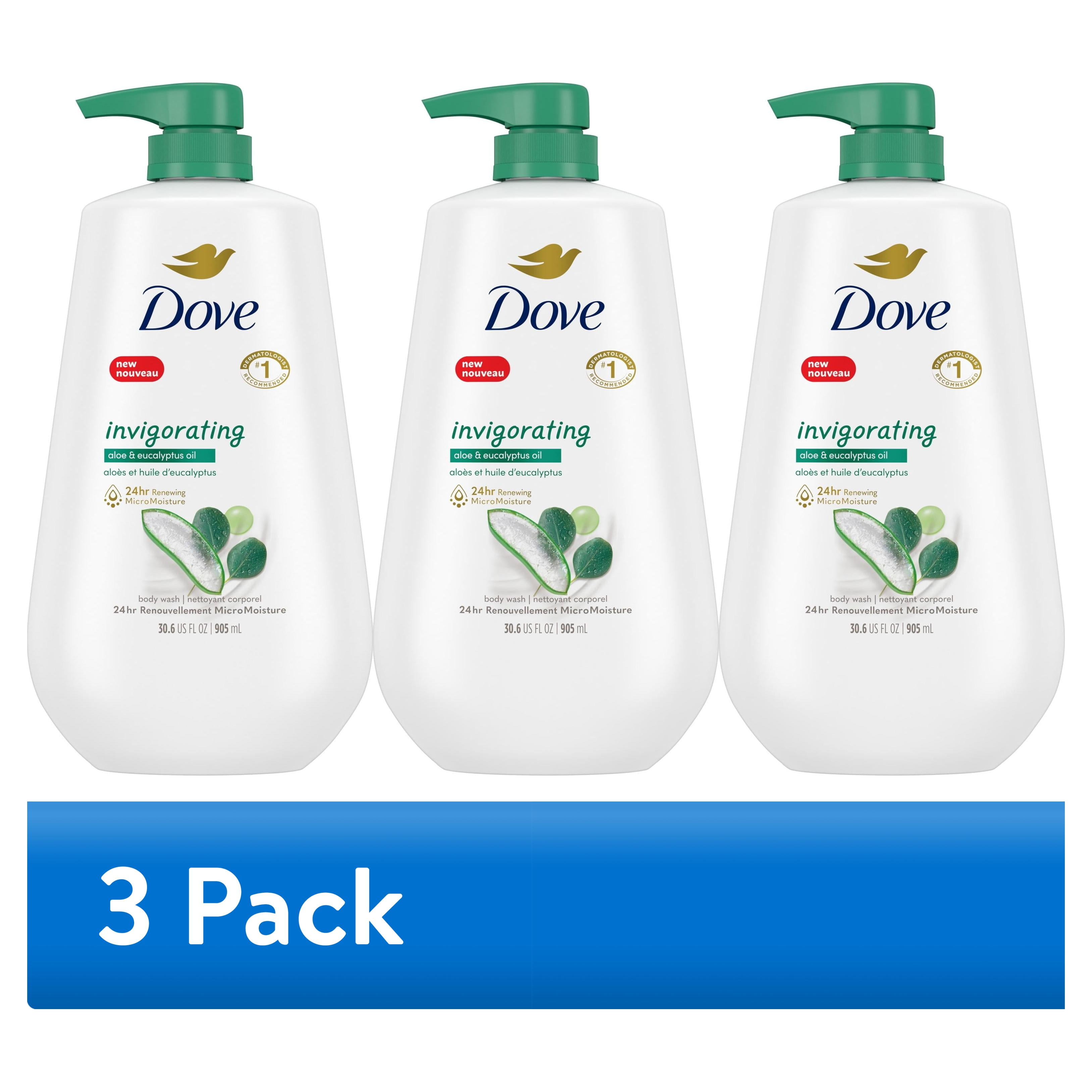 (3 pack) Dove Body Wash with Pump Invigorating with Aloe & Eucalyptus ...