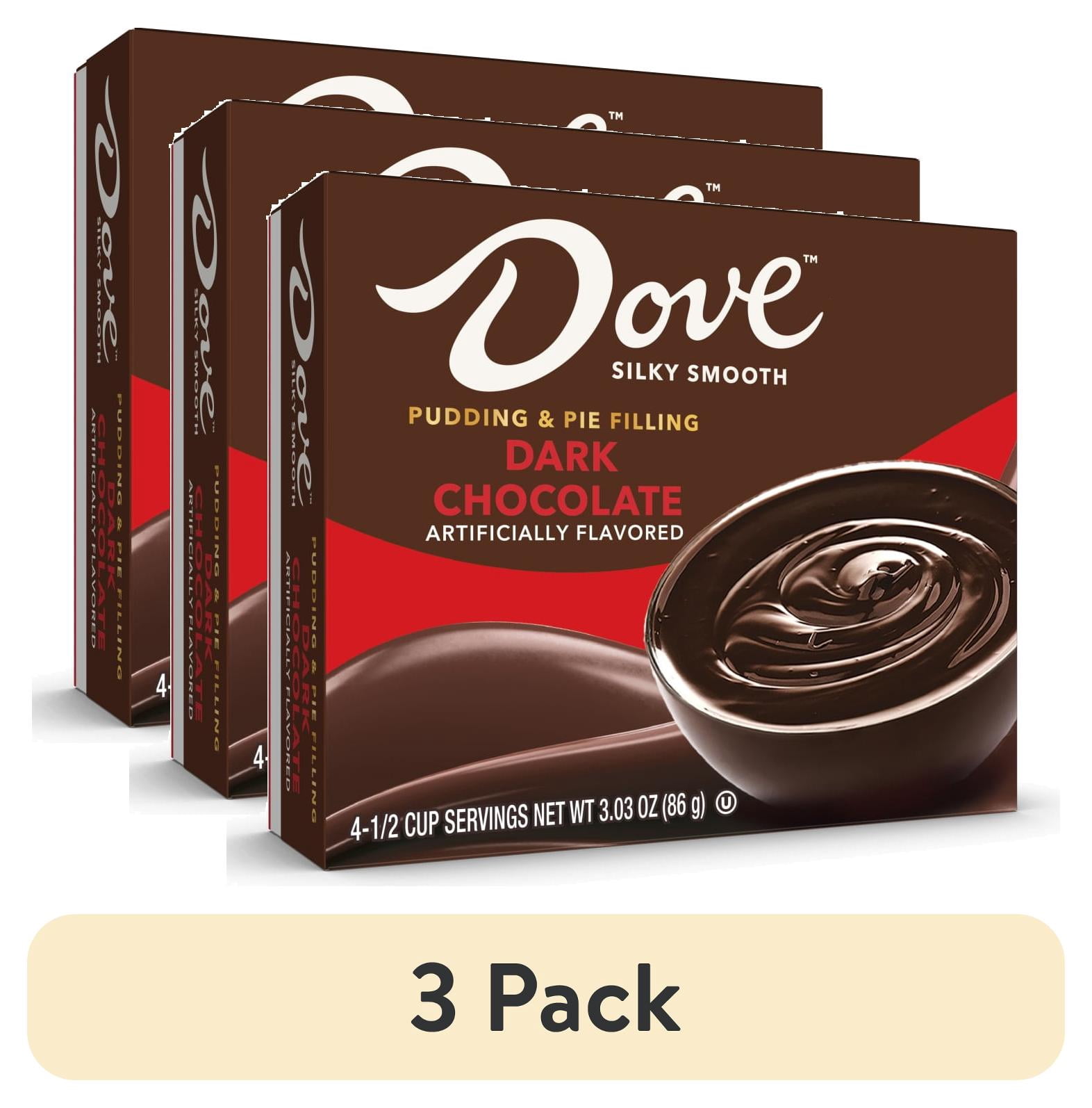 (3 pack) Dove Dark Chocolate Instant Pudding Mix and Pie Filling, 4 ...