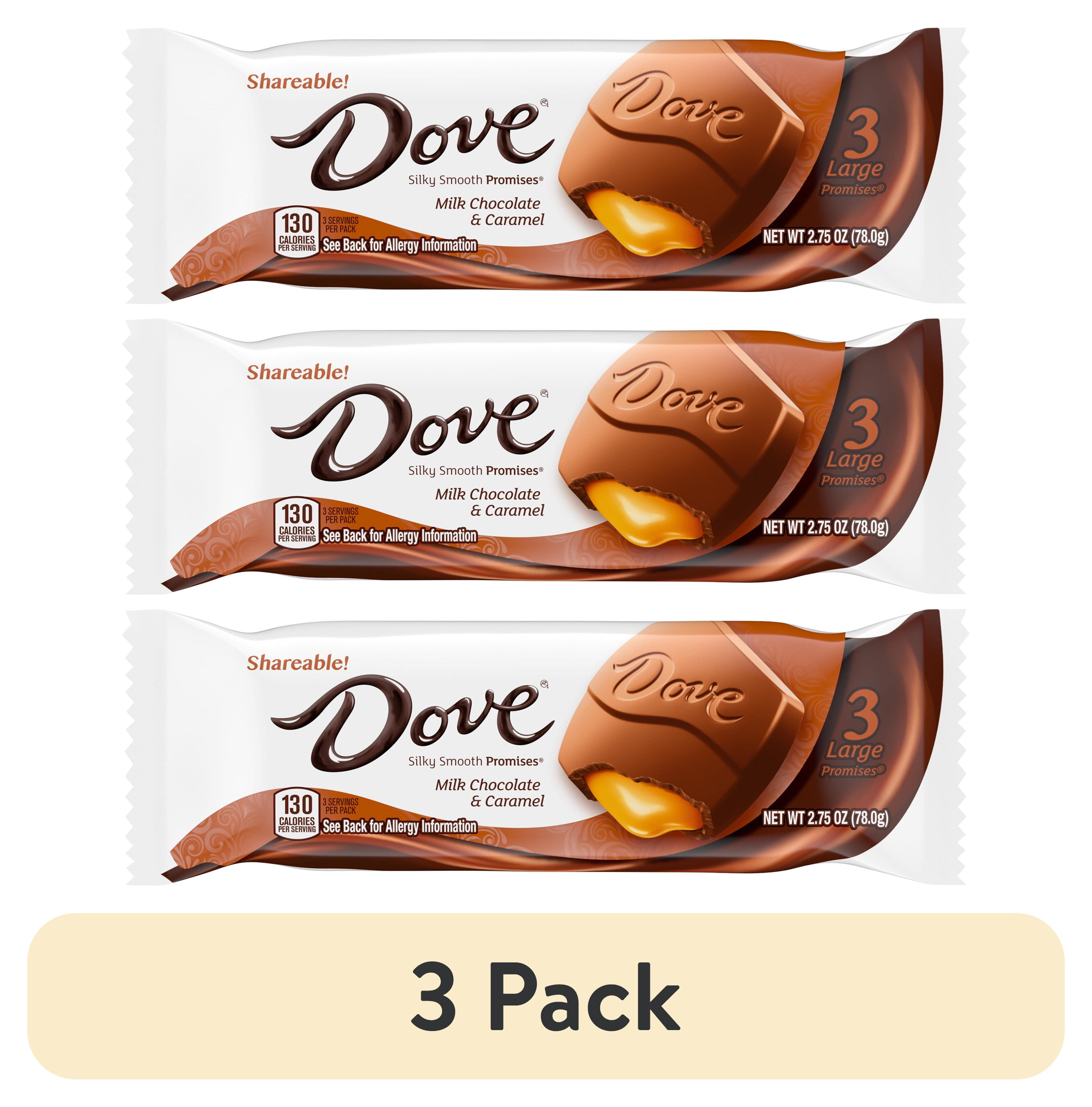 (3 pack) Dove Large Promises Milk Chocolate Caramel Candy, 2.75 oz Pack - Walmart.com