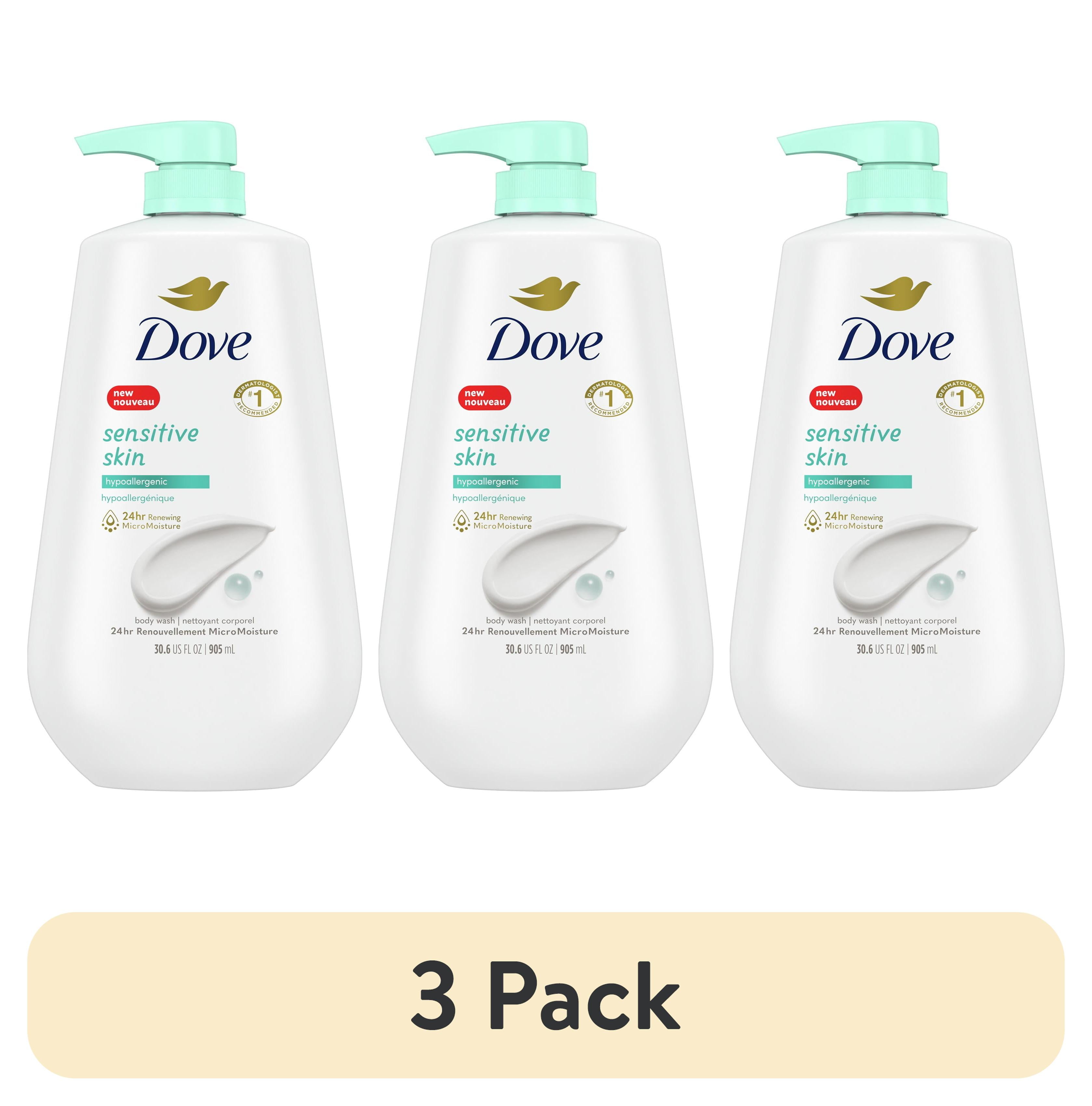(3 pack) Dove Moisturizing Liquid Body Wash for Women Sensitive Skin ...