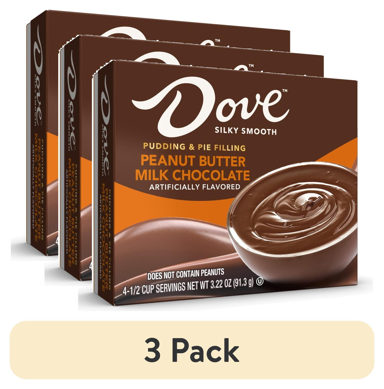 (3 pack) Dove Peanut Butter Milk Chocolate Instant Pudding Mix and Pie ...