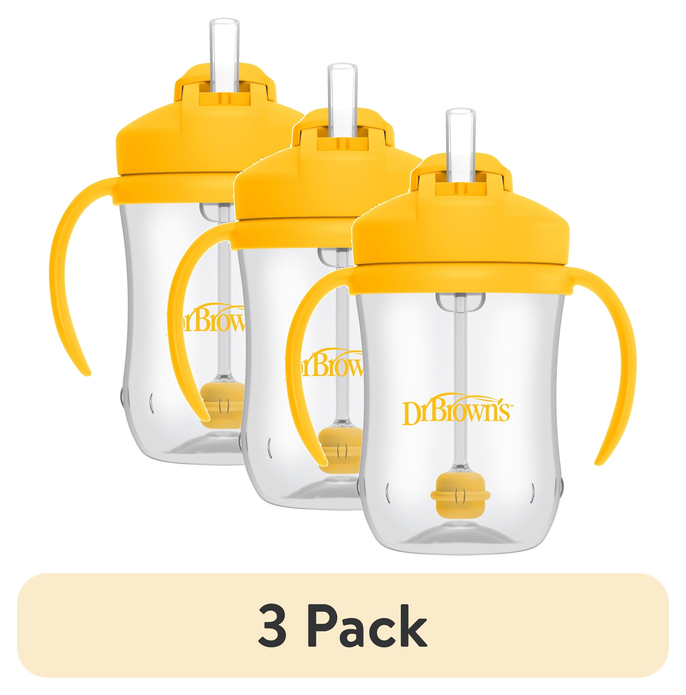 (3 pack) Dr. Brown's Milestones Baby's First Straw Cup with Weighted ...