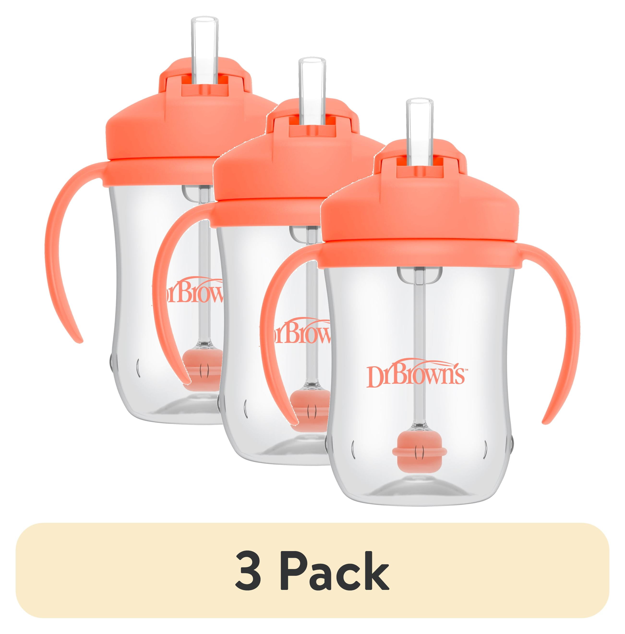 (3 pack) Dr. Brown's Milestones Baby's First Straw Cup with Weighted ...
