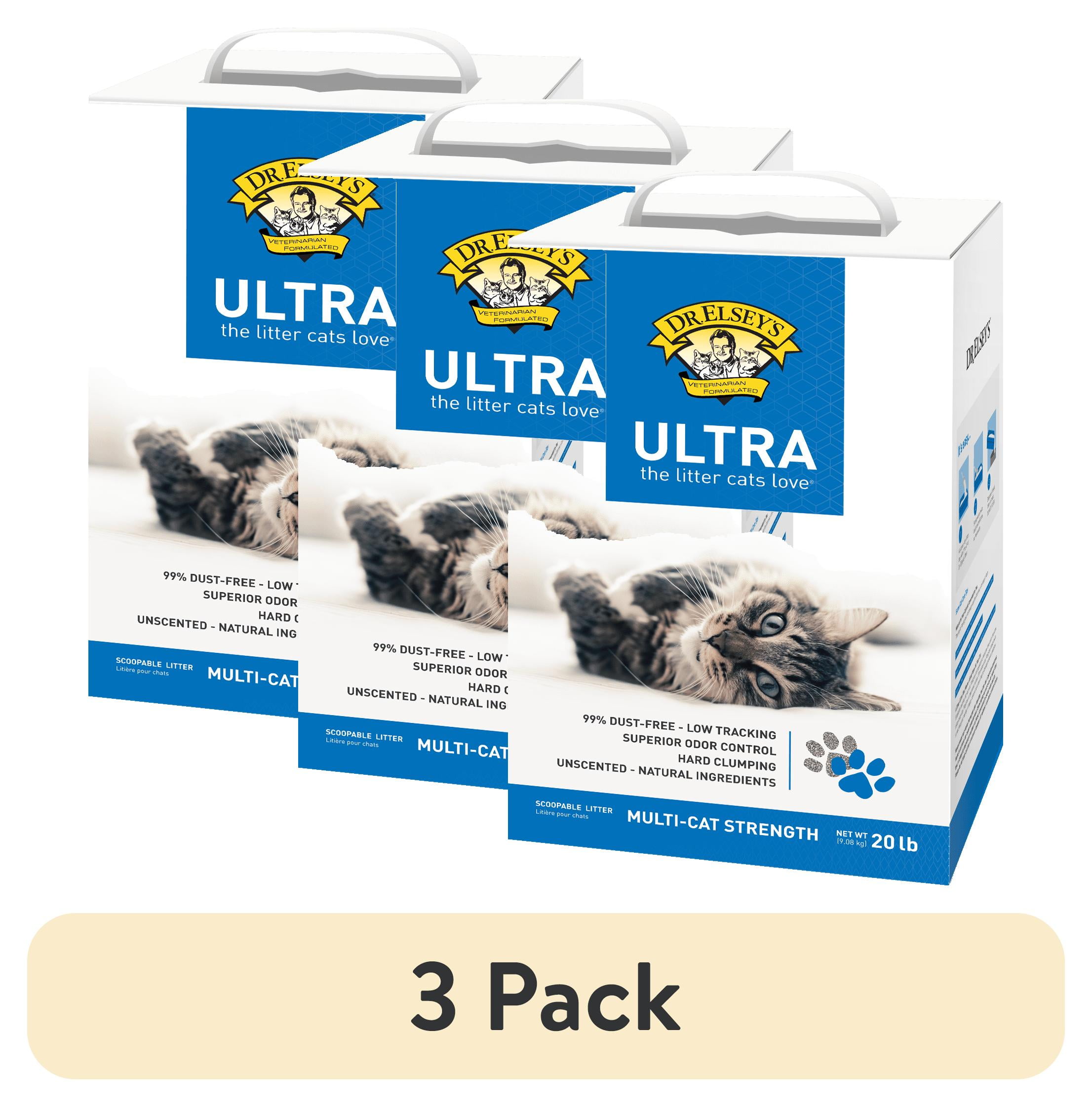 (3 pack) Dr. Elsey's® Ultra Unscented Clumping Clay Cat Litter 20 lb ...