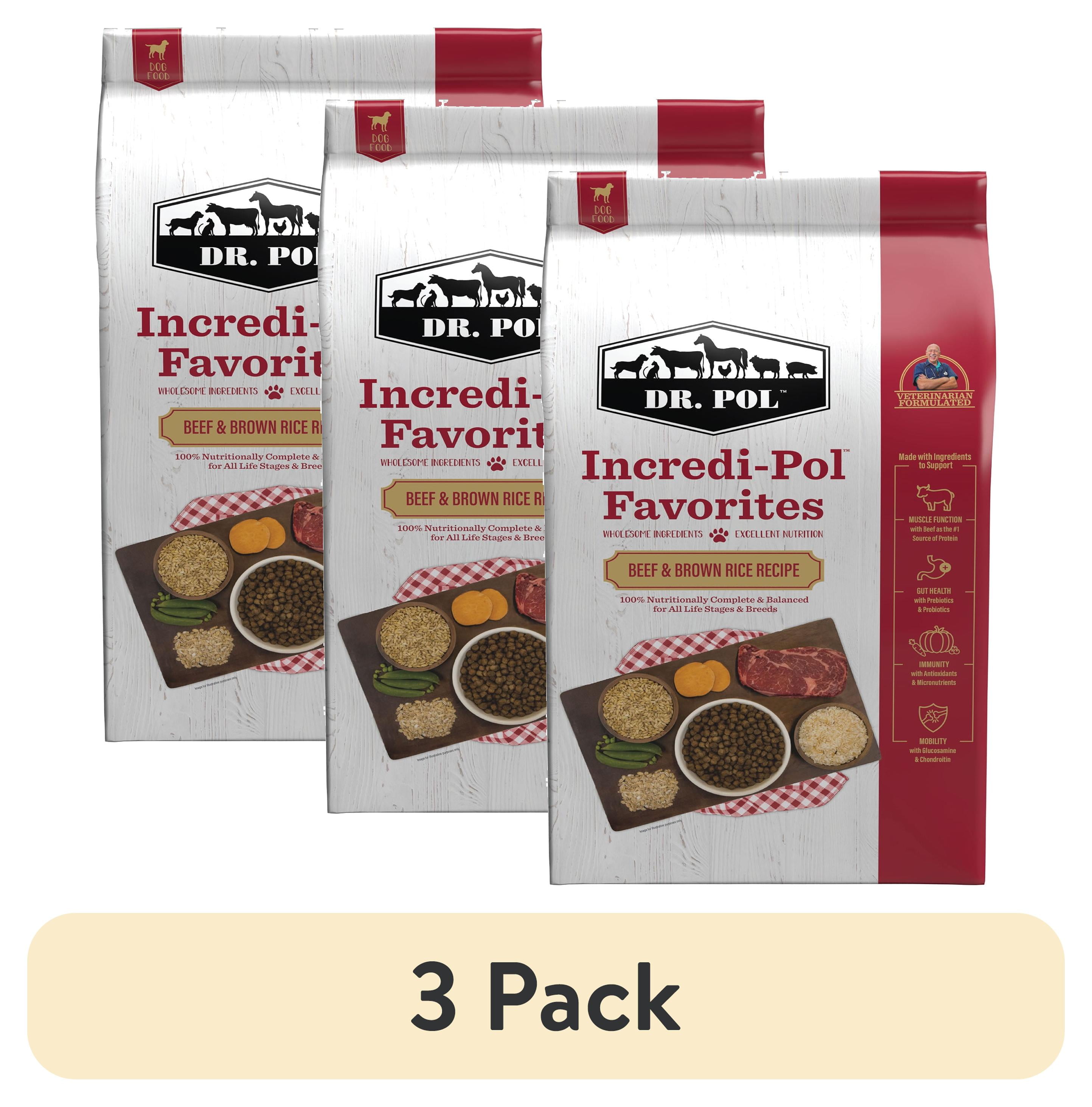 (3 pack) Dr. Pol Incredi-Pol Favorites Beef and Brown Rice Recipe Dog ...