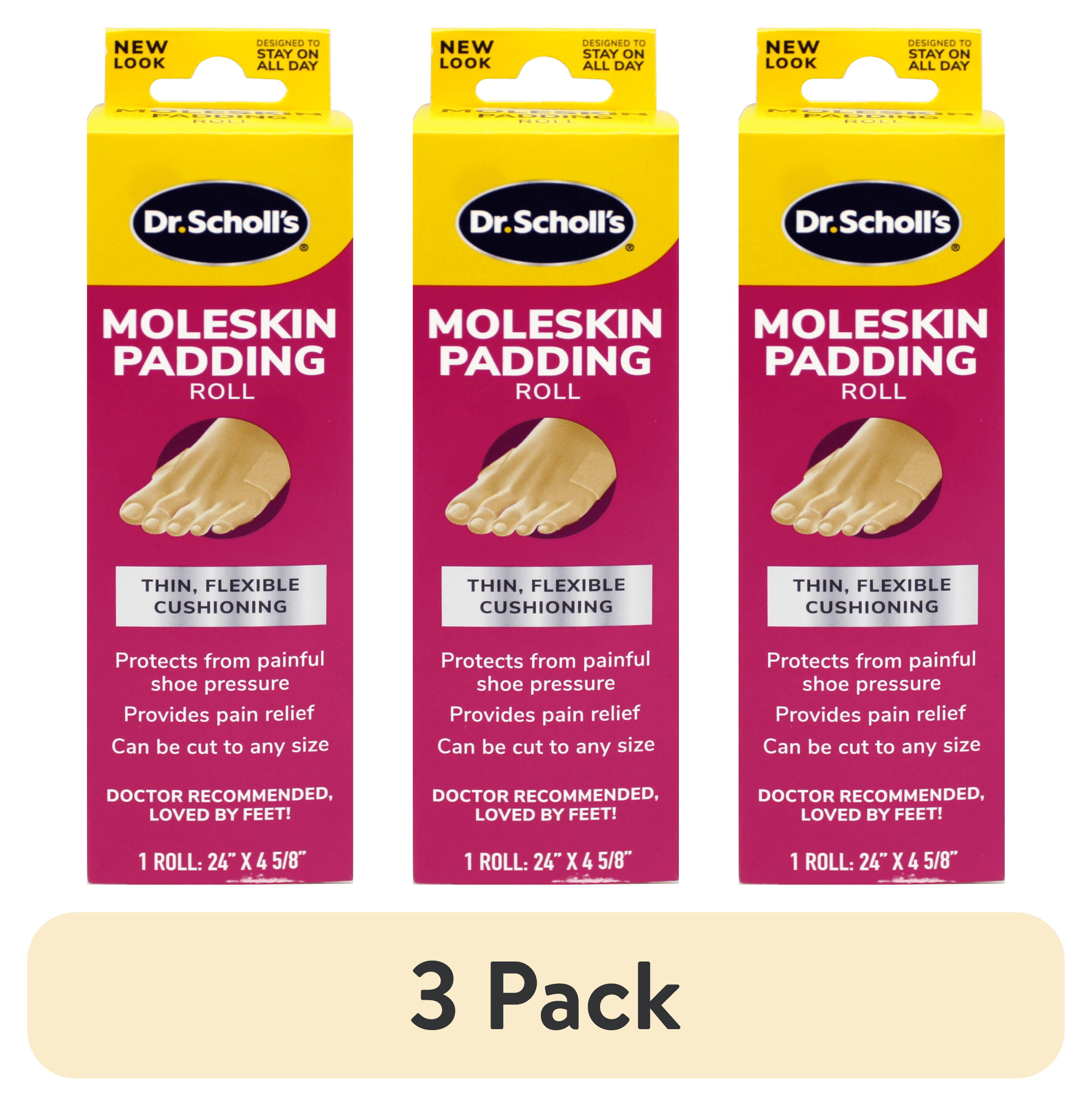 (3 pack) Dr. Scholl's Moleskin Padding ROLL, 1 roll // Thin, Flexible ...