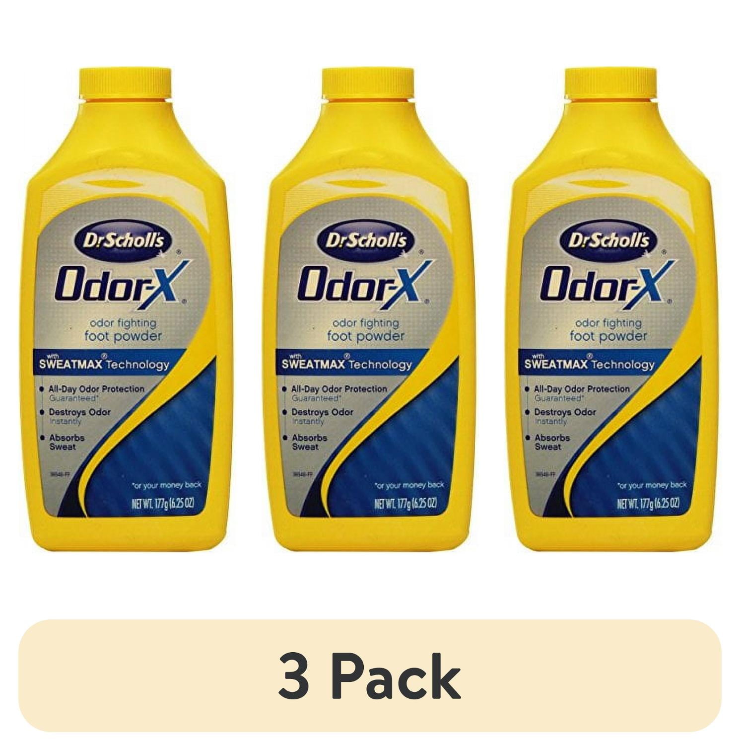(3 pack) Dr. Scholl's Odor-X Odor Fighting Foot Powder 6.25 oz Each ...