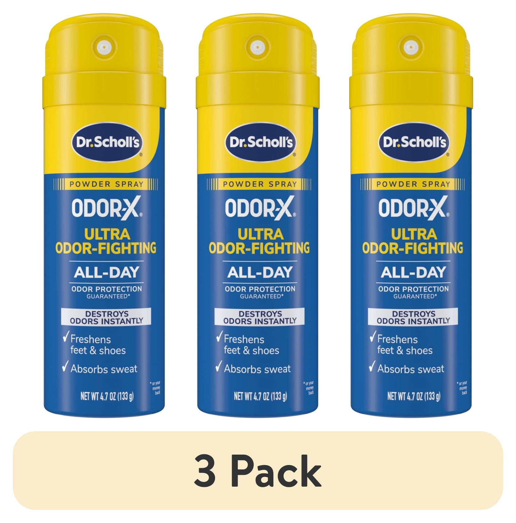 (3 pack) Dr. Scholl’s Odor-X Odor-Fighting Spray Powder, Unscented, 4 ...