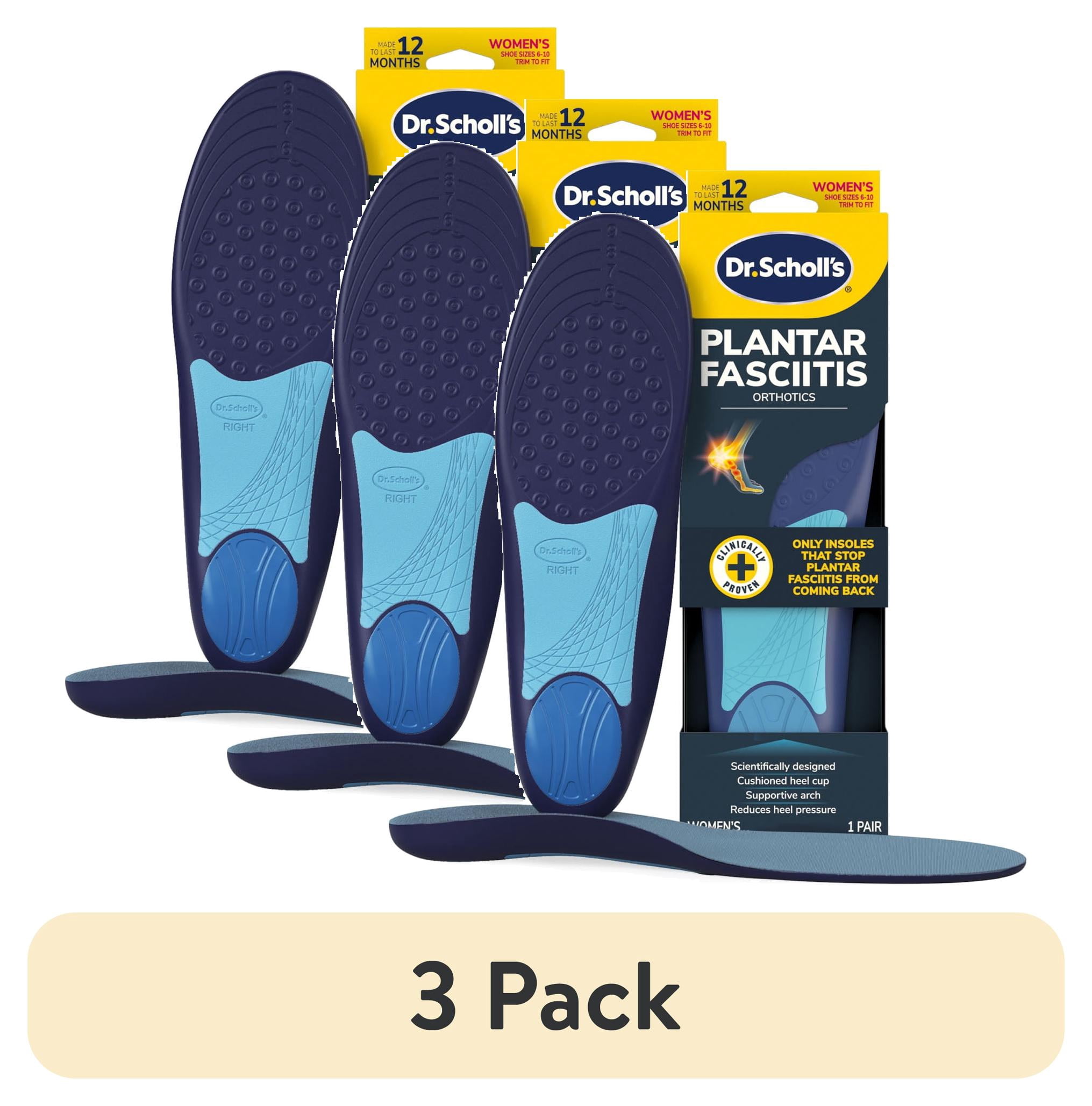 (3 pack) Dr. Scholl's Plantar Fasciitis Pain Relief Arch Support ...