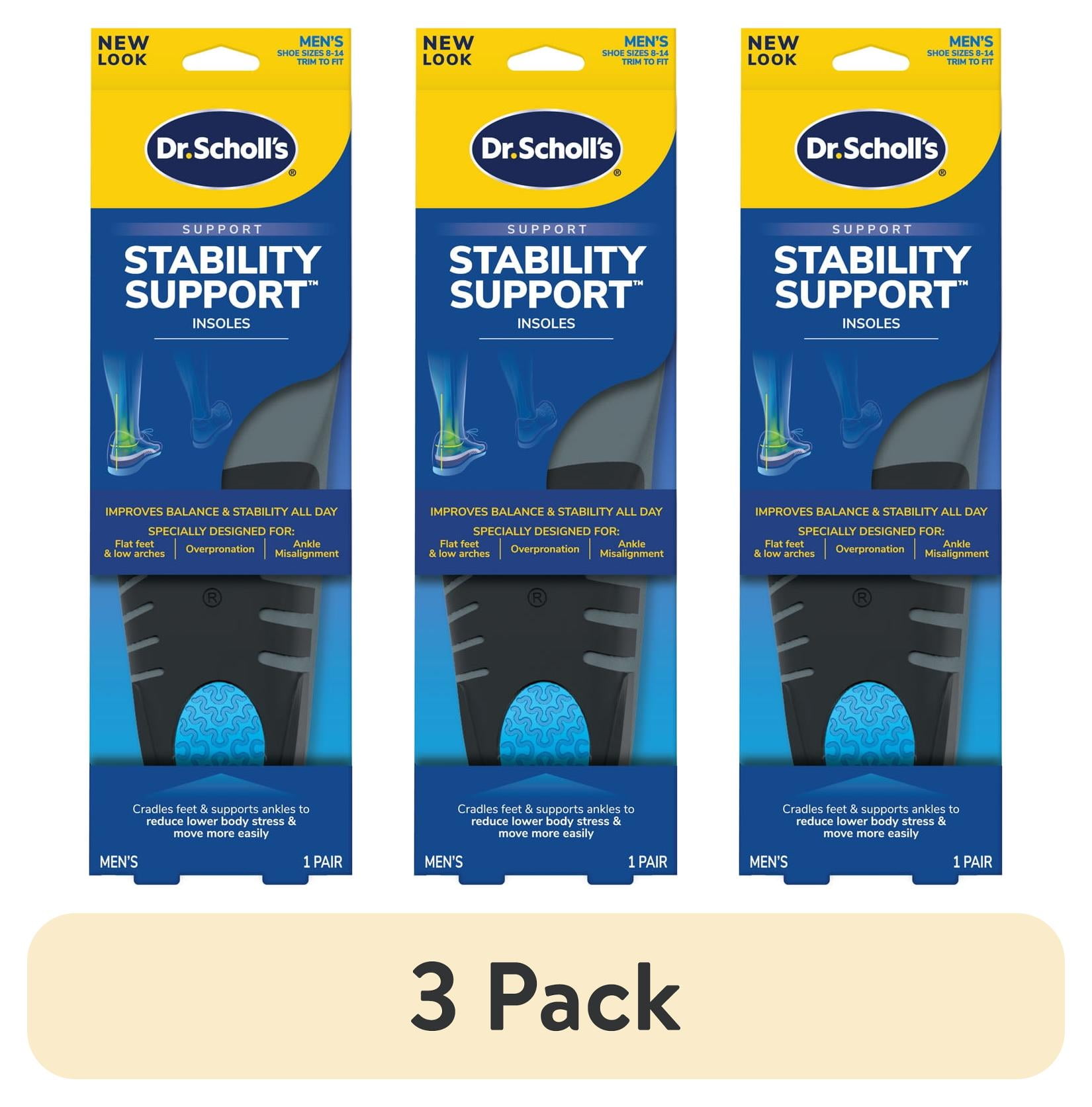 (3 pack) Dr. Scholl's Stability Support Insoles Flat feet ...