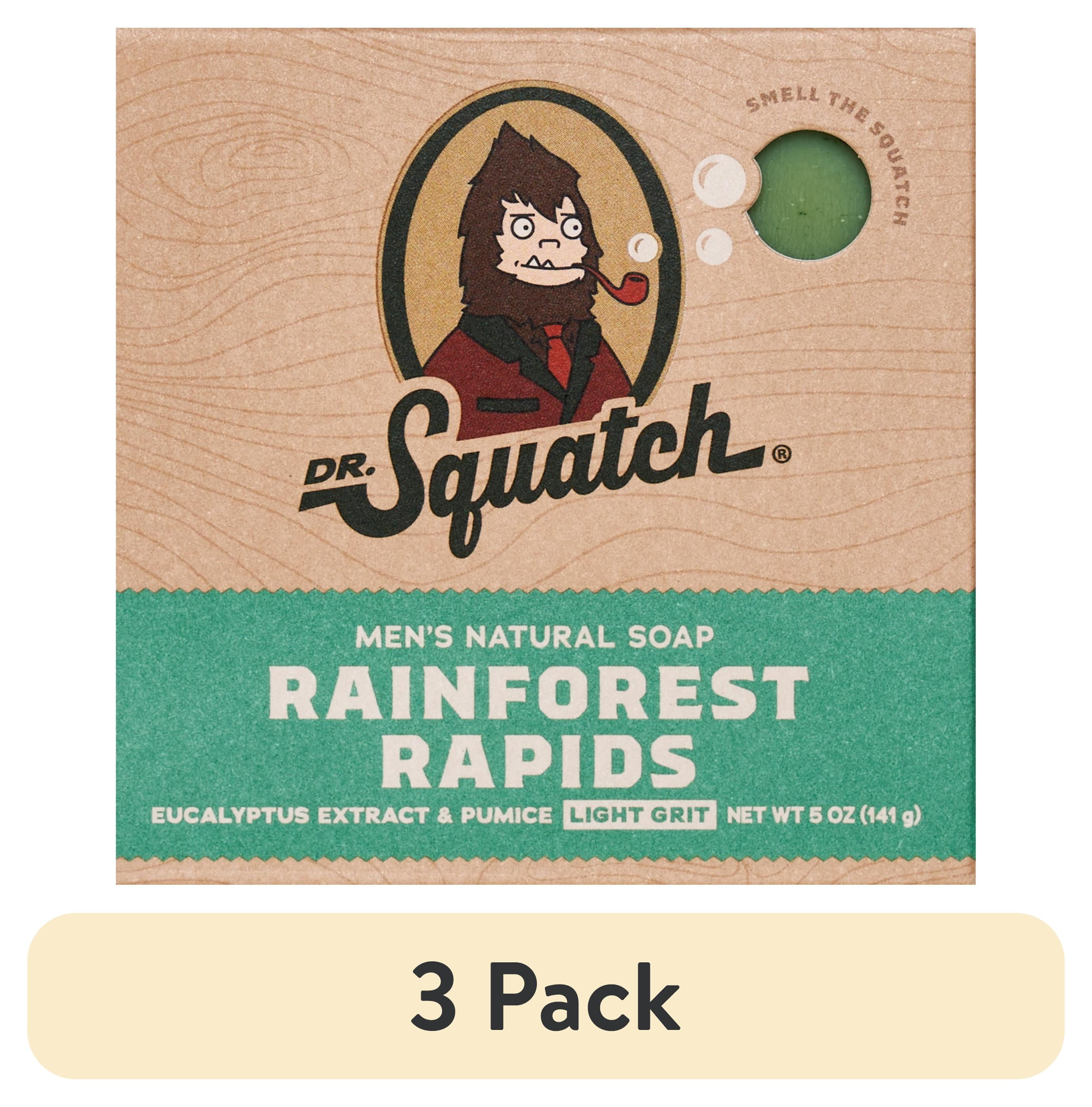 (3 pack) Dr. Squatch Rainforest Rapids Natural Bar Soap for Men, 5 oz ...